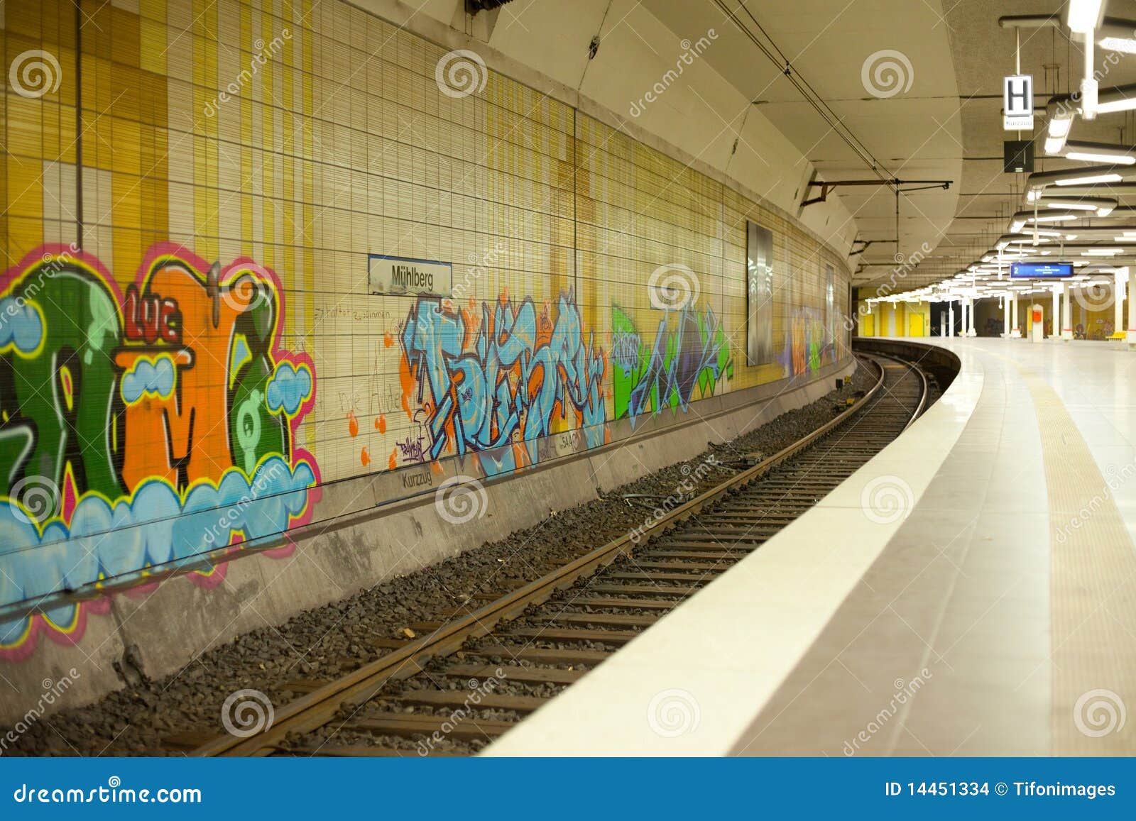 Graffiti Inside a Subway Station Editorial Stock Image - Image of ...