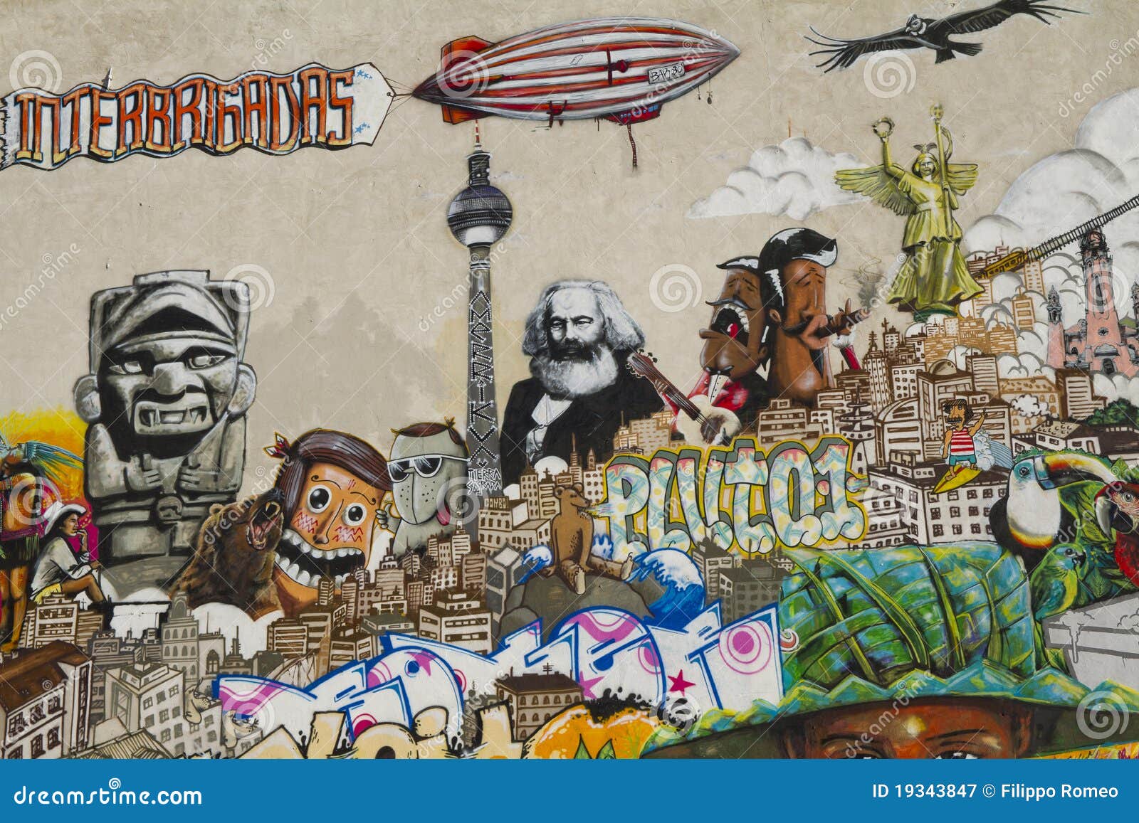 Graffiti interbrigadas editorial photography. Image of artist - 19343847