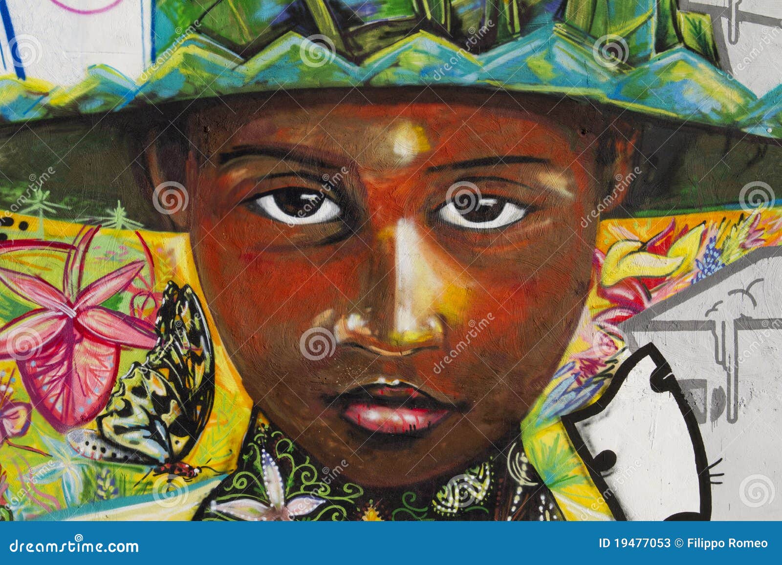 Graffiti Interbrigadas Detail Editorial Stock Photo - Illustration of ...