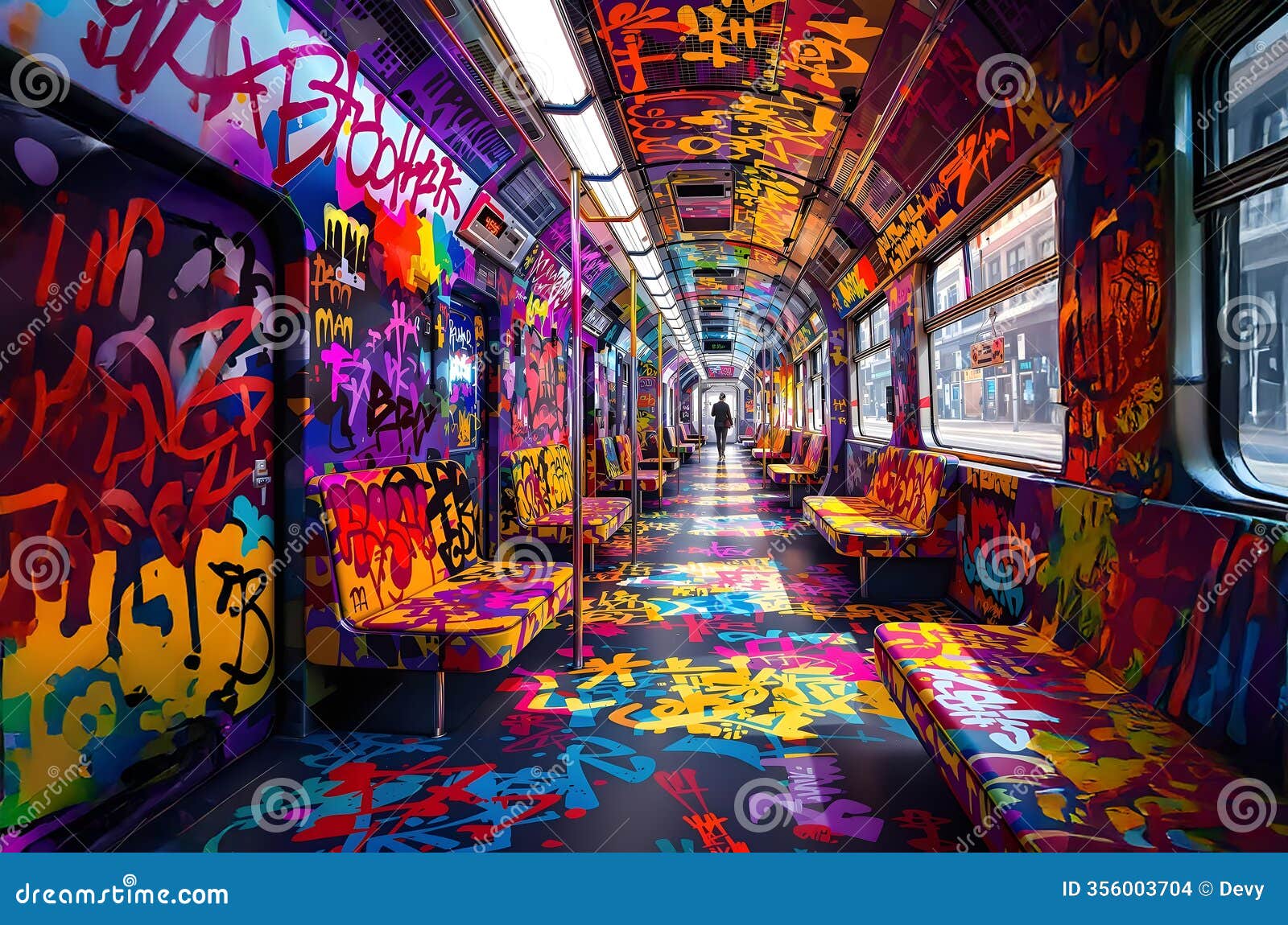 Graffiti In The Interior From A Train Compartment Royalty-Free Stock ...
