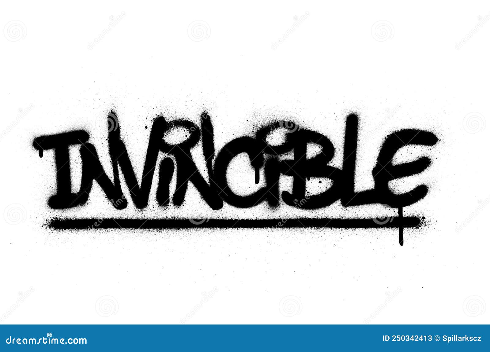 Graffiti Invincible Word Sprayed in Black Over White Stock Vector ...