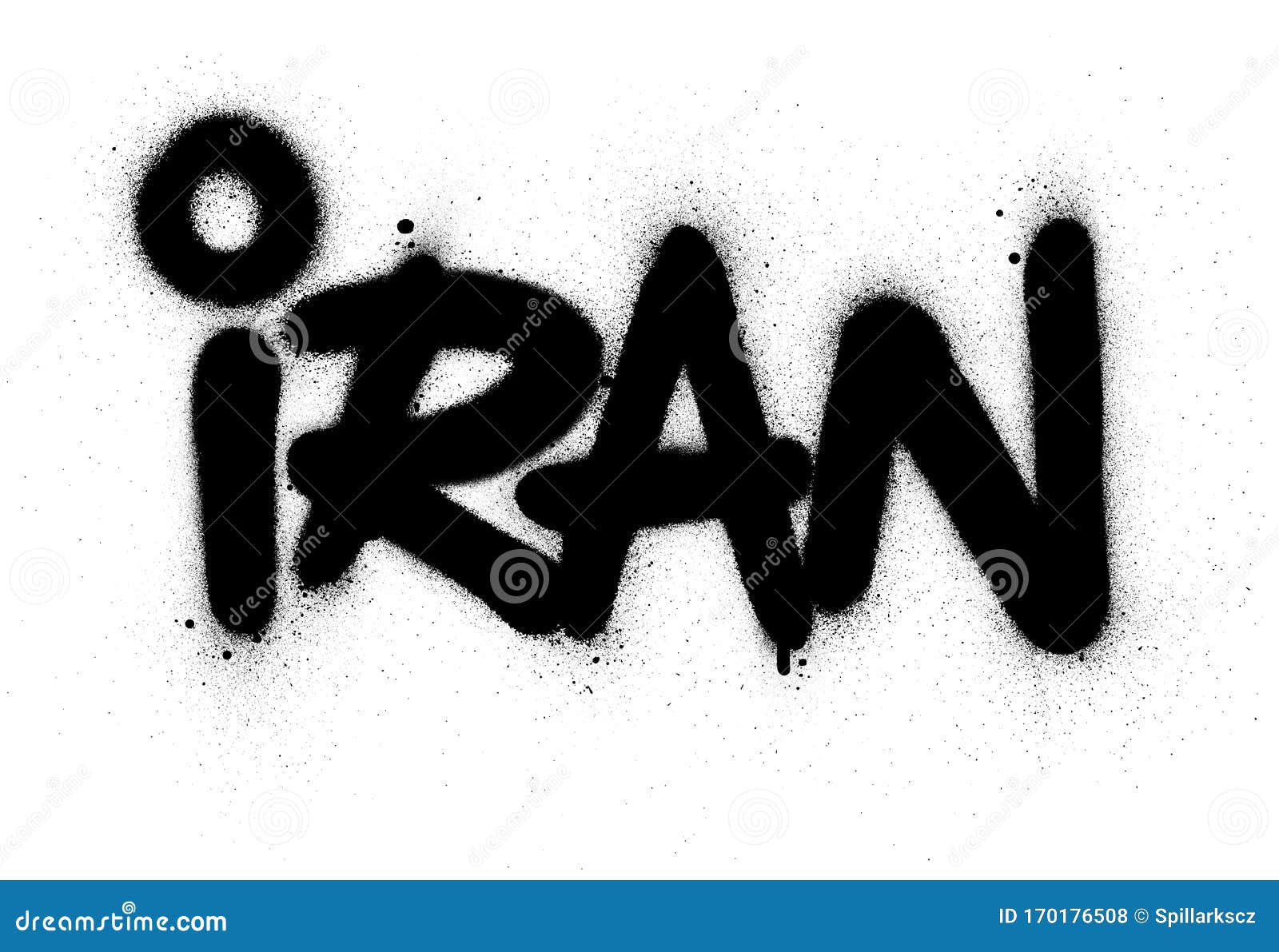 Graffiti Iran Word Sprayed in Black Over White Stock Vector ...