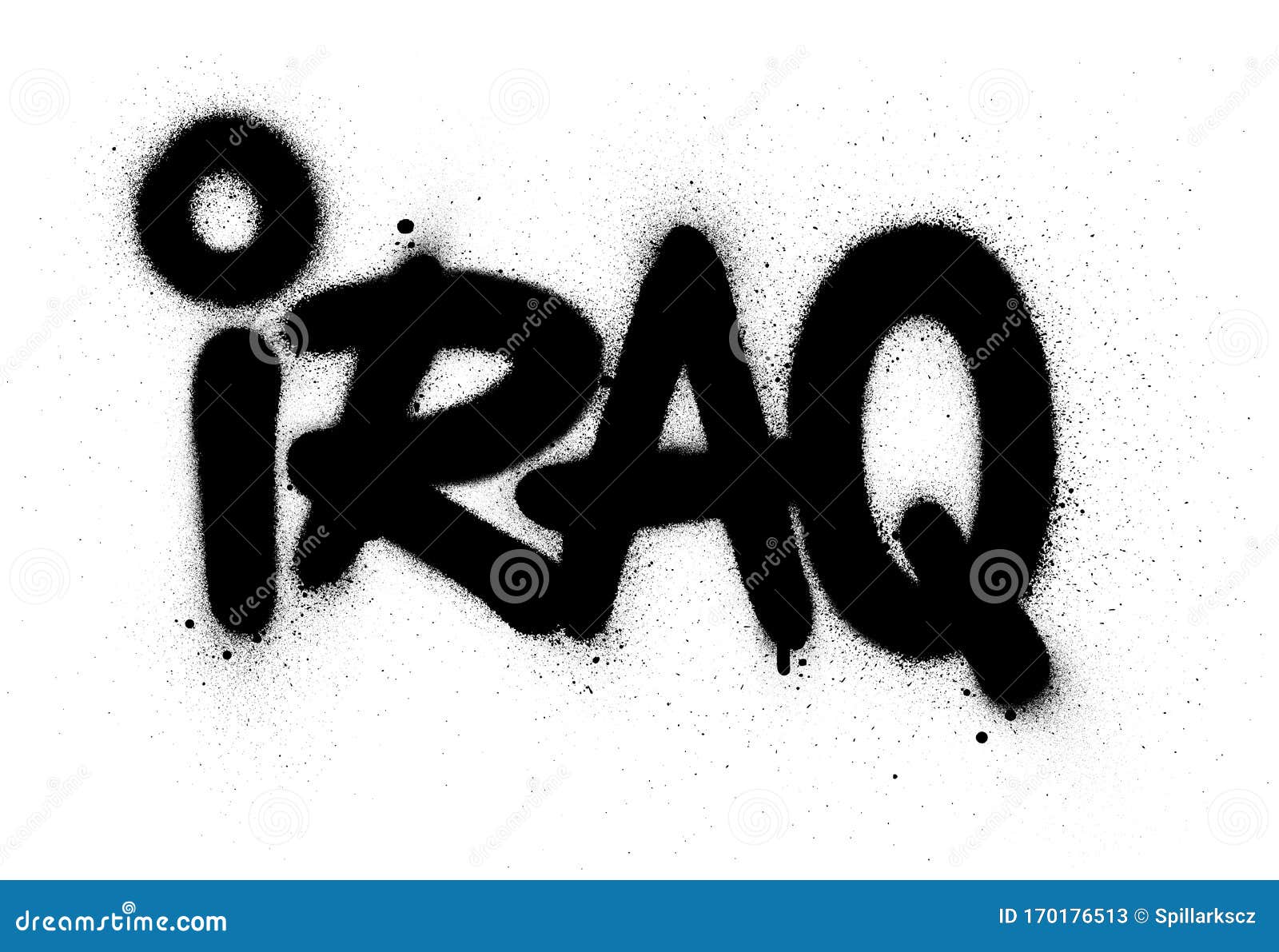 Graffiti Iraq Word Sprayed in Black Over White Stock Vector ...