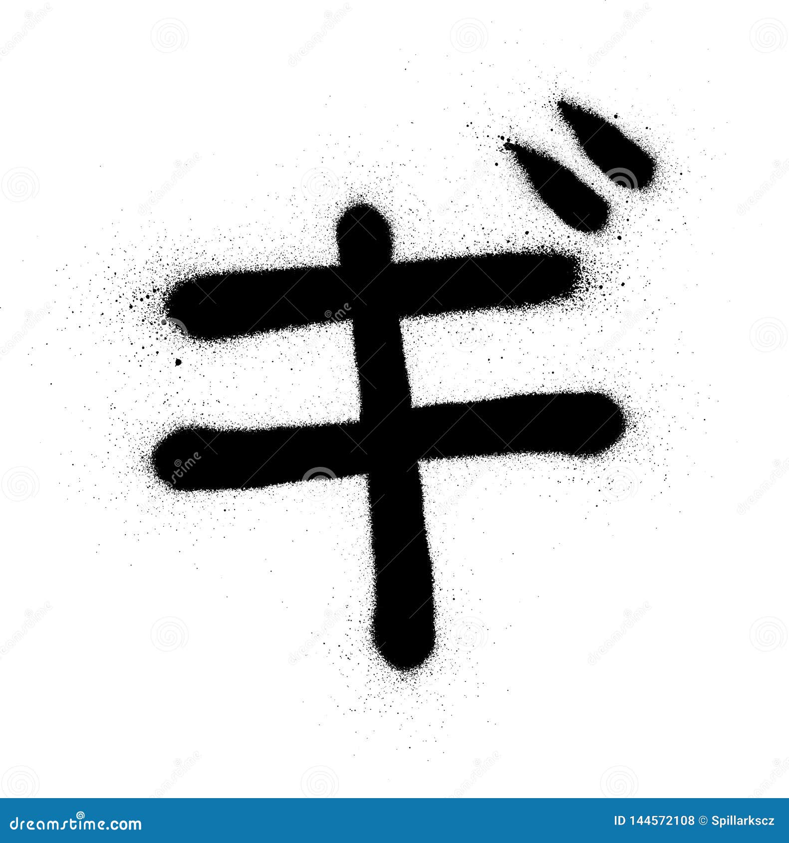 Graffiti Japanese GI Character Sprayed in Black Over White Stock Vector ...