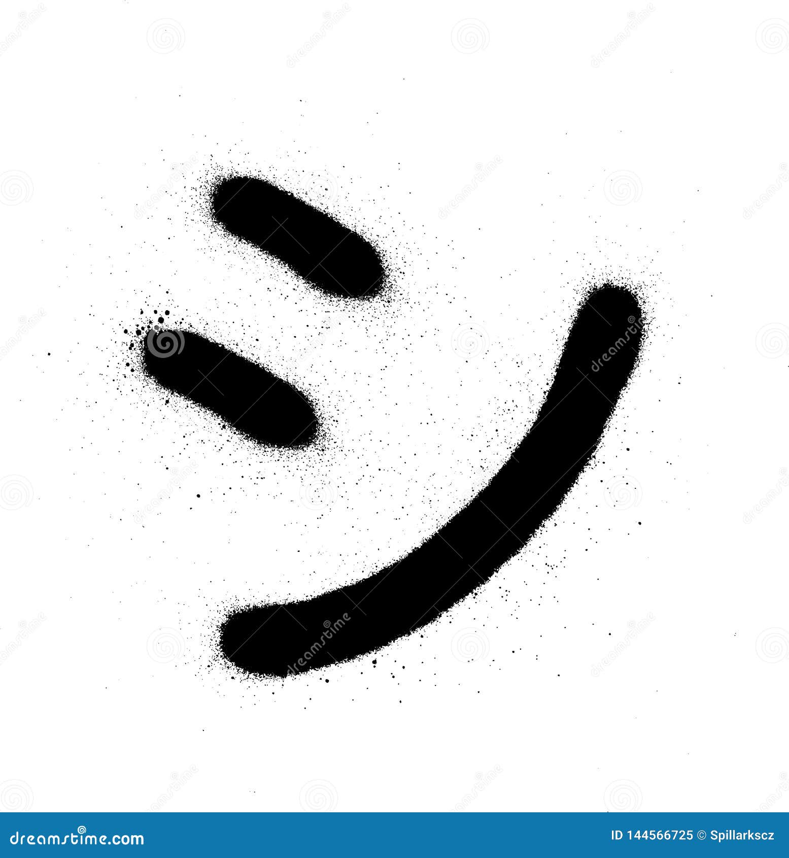 Graffiti Japanese SHI Character Sprayed in Black Over White Stock ...