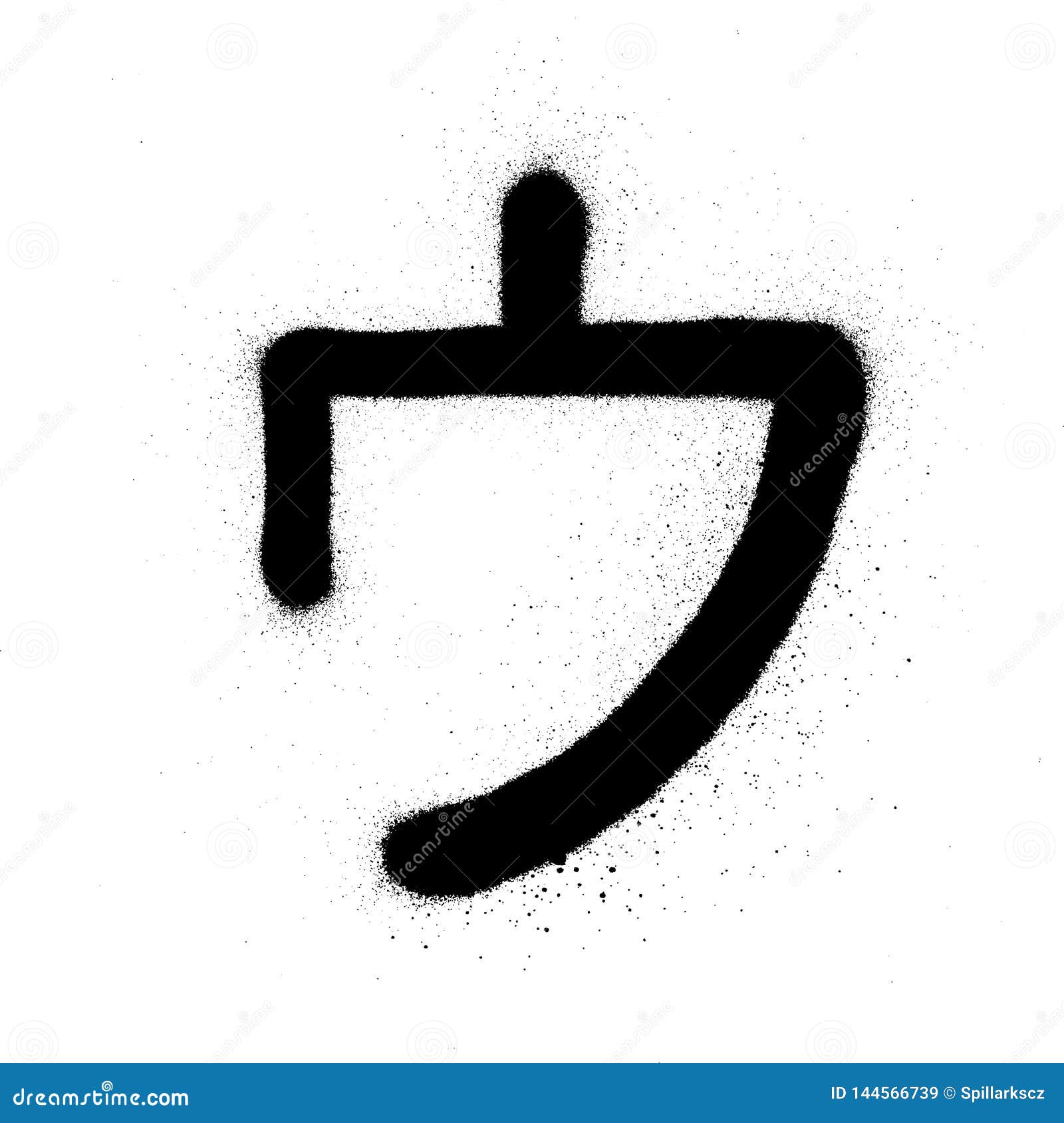 Graffiti Japanese TSU Character Sprayed In Black Over White Cartoon ...