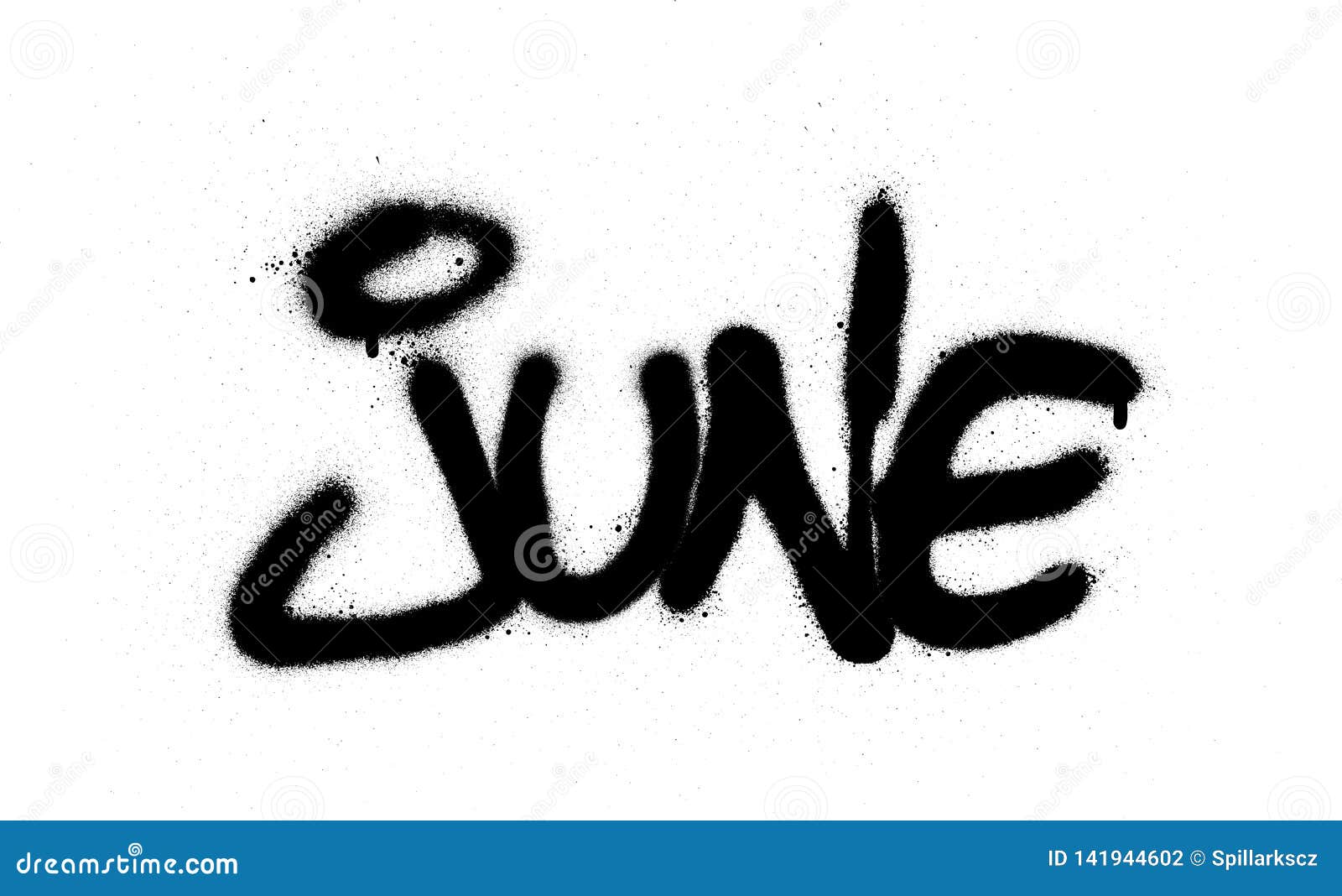 Graffiti June Word Sprayed in Black Over White Stock Vector ...