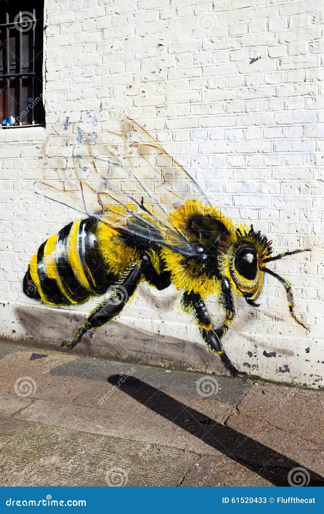 Graffiti of large bee editorial stock photo. Image of death - 61520433