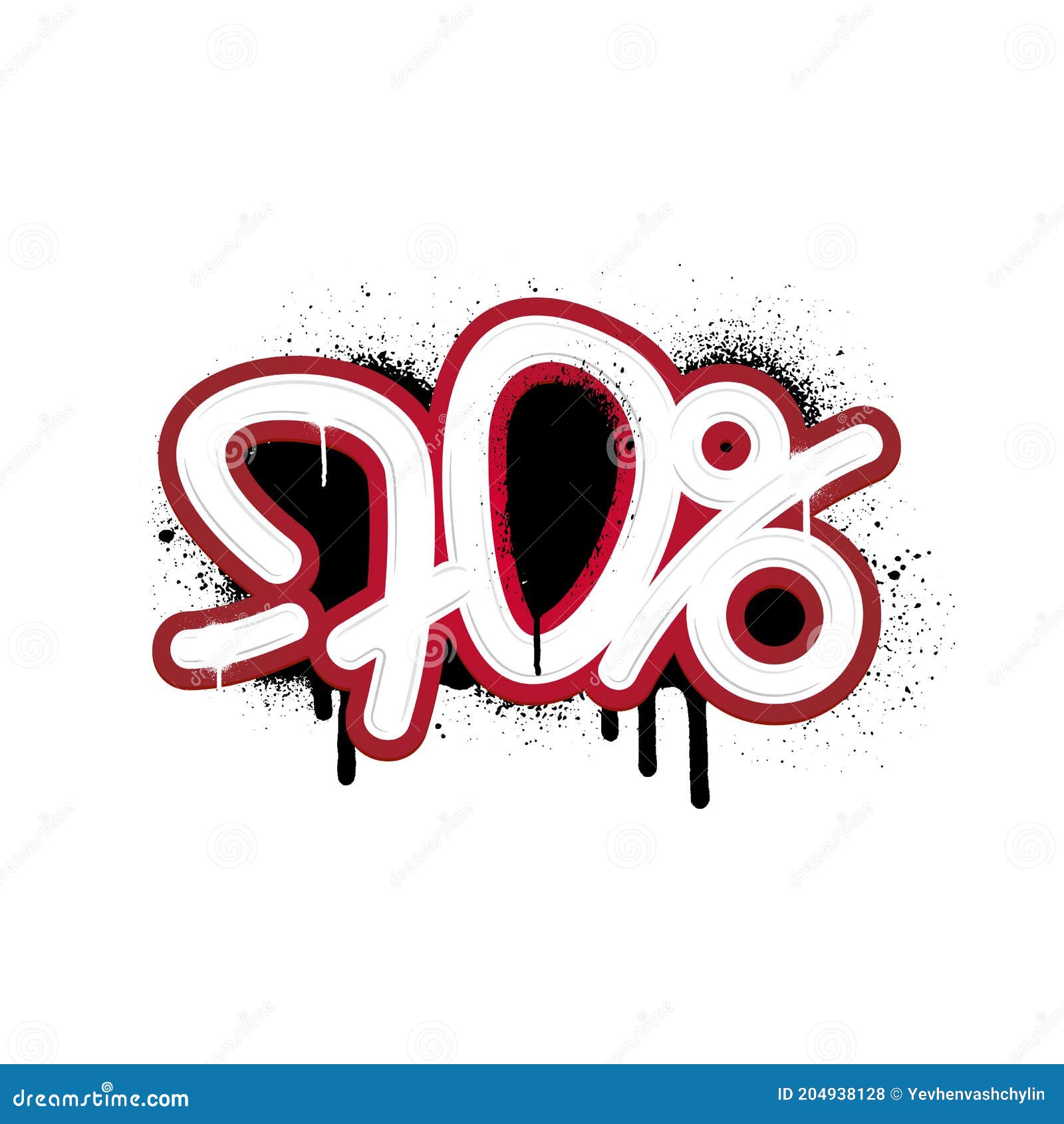 Graffiti Discount Made By Stencil -20 Percent. Vector Template On White ...