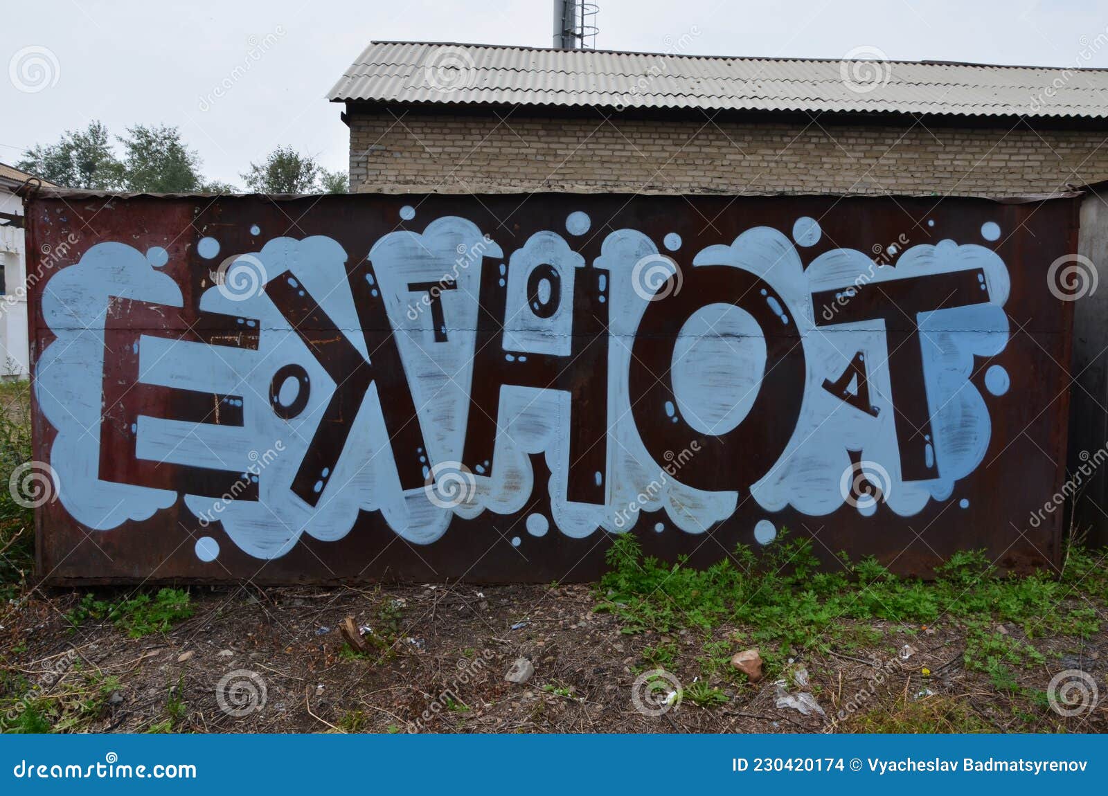 A Graffiti with Letters on a Garage Editorial Stock Image - Image of ...