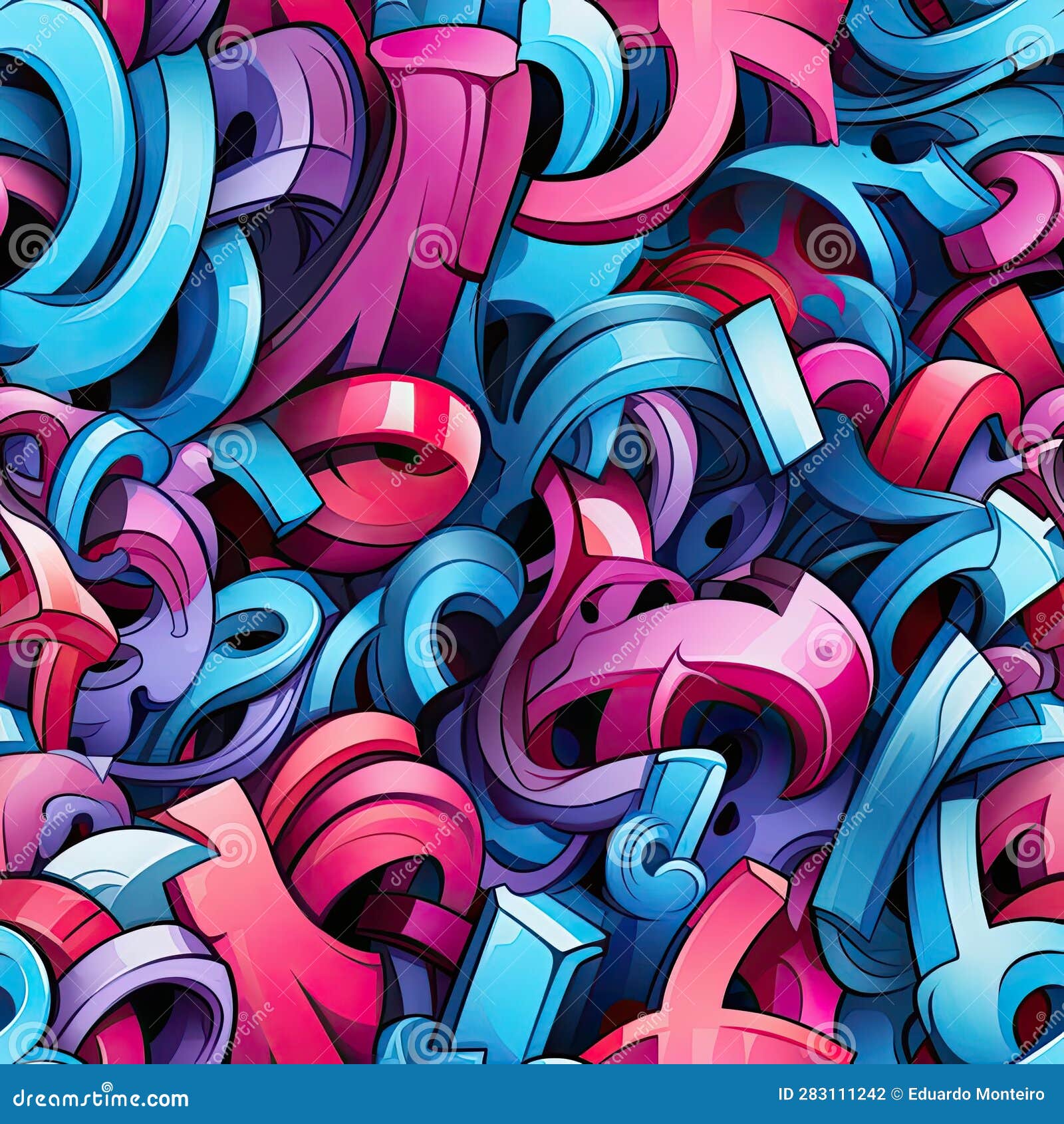 Graffiti Letters in Various Shades of Color (tiled) Stock Illustration ...