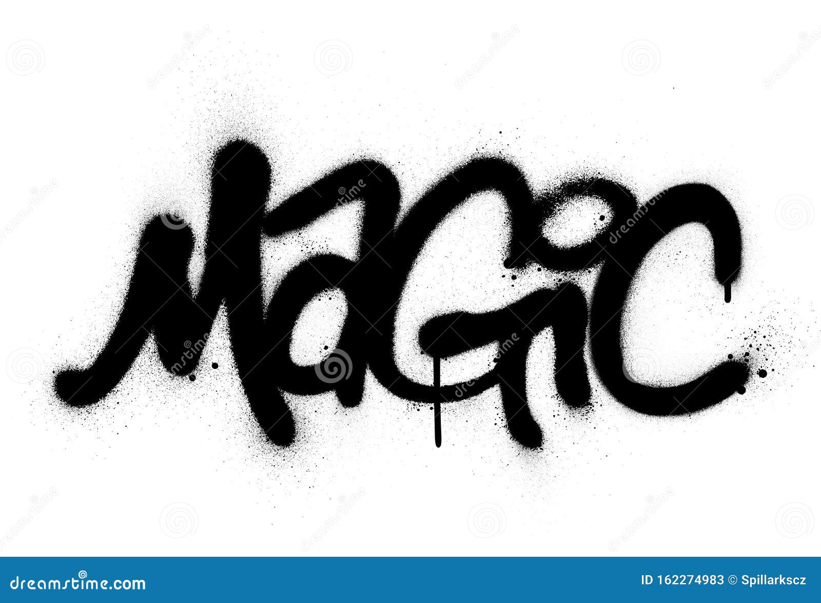 Graffiti Magic Word Sprayed in Black Over White Stock Vector ...