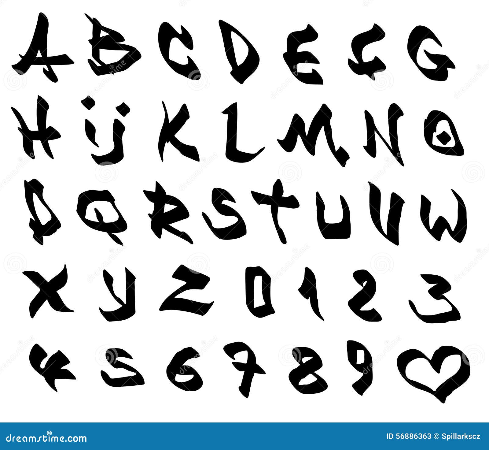Graffiti Marker Font - Hand Written - Vector Alphabet | CartoonDealer ... Graffiti Marker Font - Hand Written - Vector Alphabet | CartoonDealer ...
