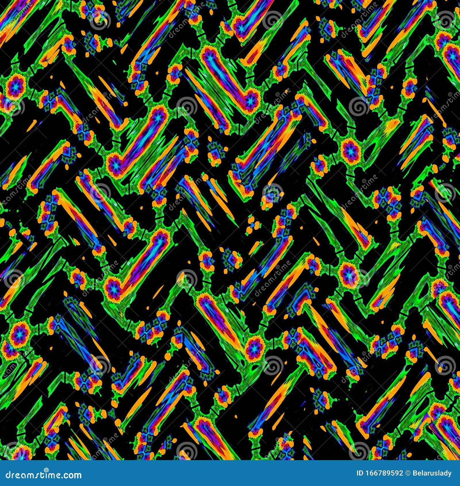 Graffiti Maze Continuous Abstract Pattern with Grunge Effect in Neon ...