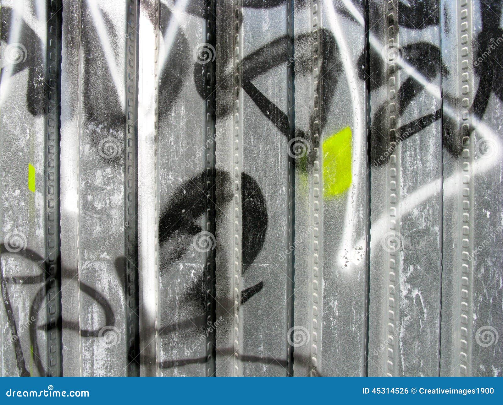 Graffiti On Metal Fence Stock Photo | CartoonDealer.com #45314526