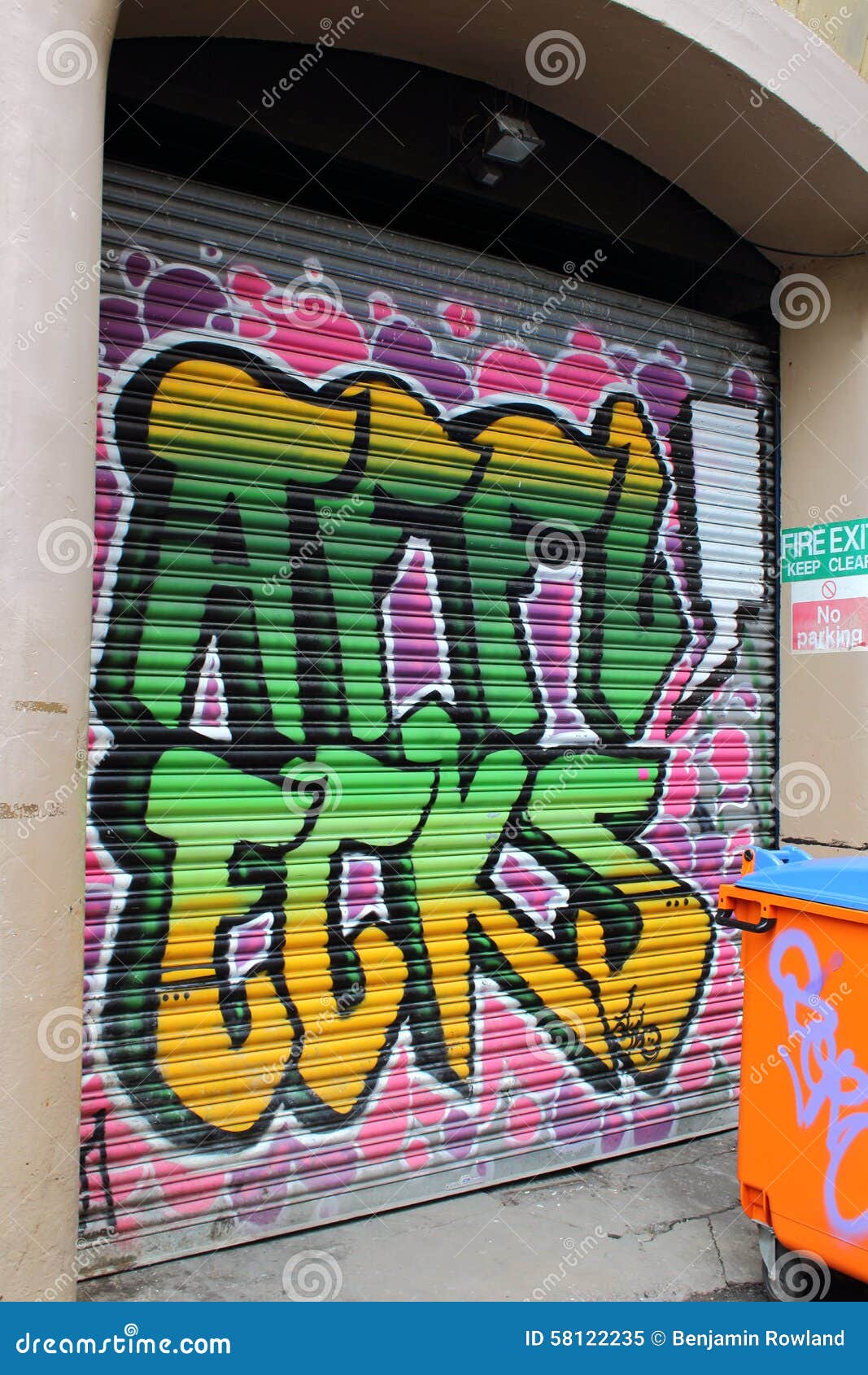 Graffiti On Metal Gate Background Editorial Photo | CartoonDealer.com ...