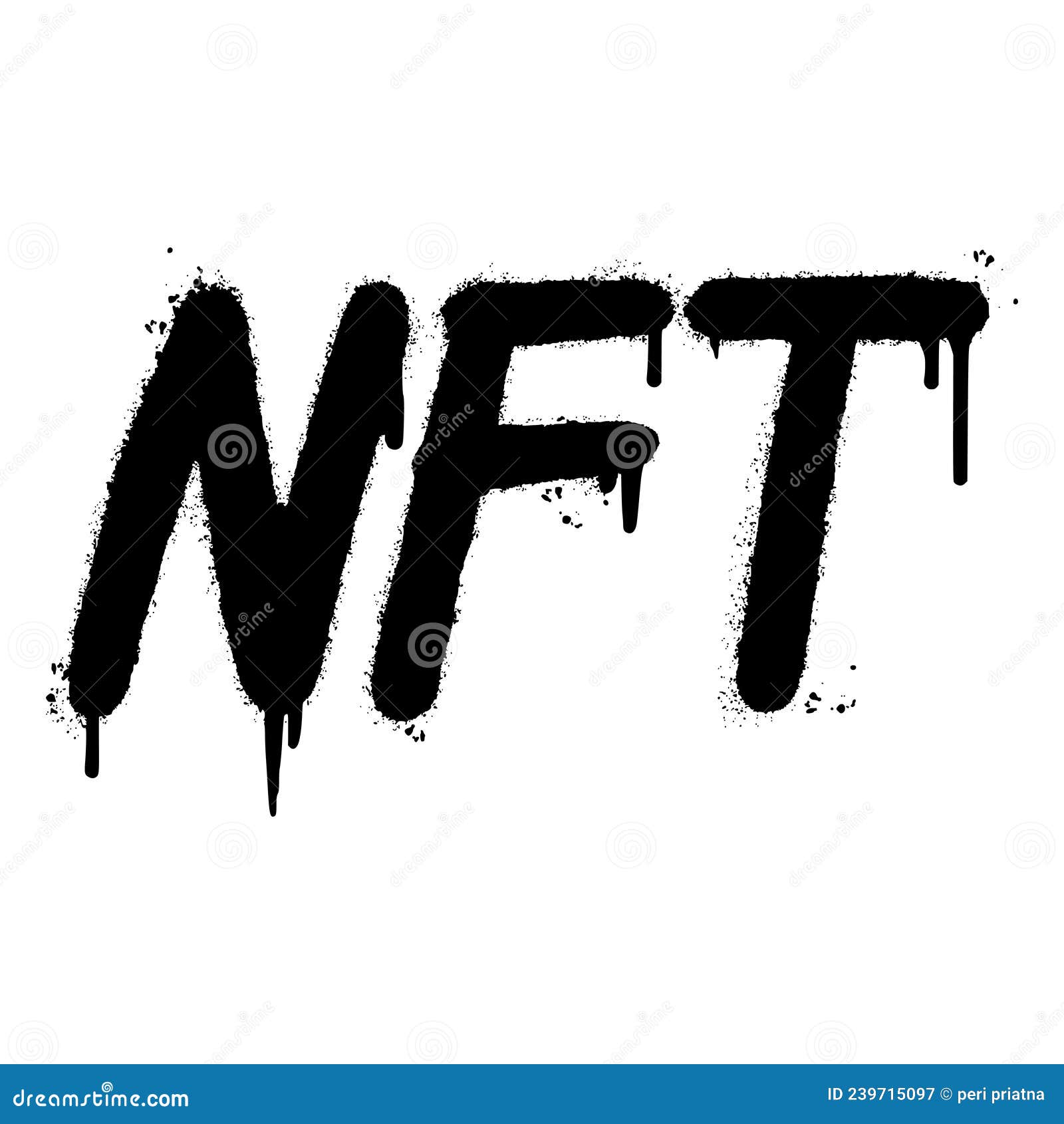 Graffiti NFT Word Sprayed Isolated on White Background. Sprayed NFT ...