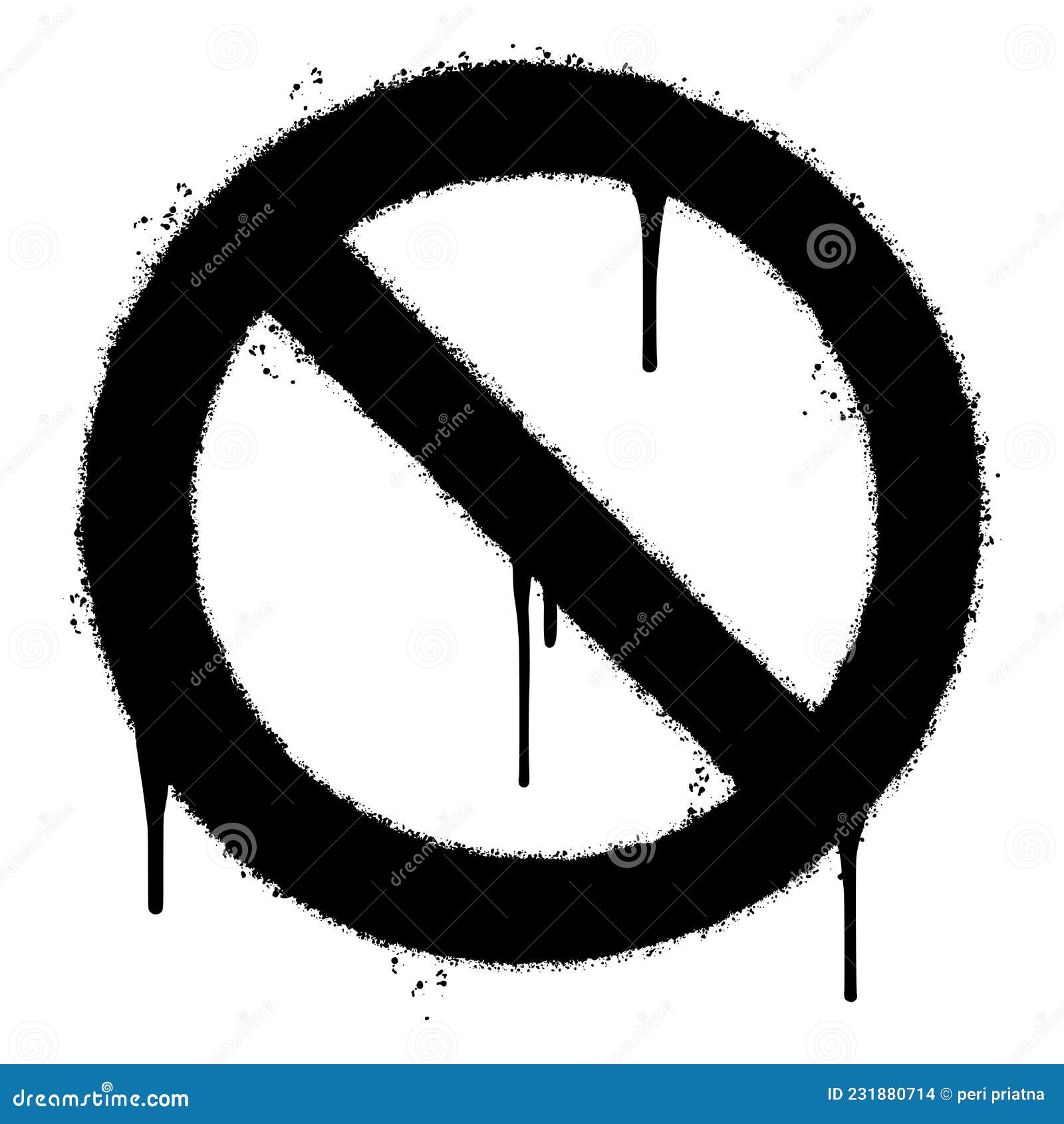 Graffiti No Sign Sprayed Isolated on White Background. Vector ...