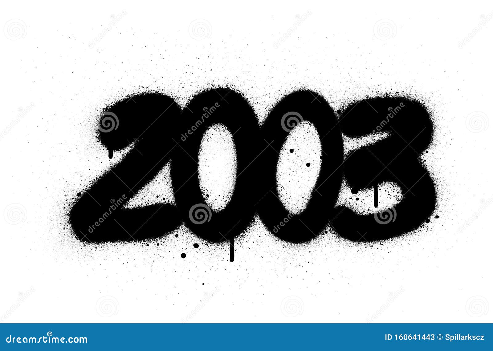 Graffiti Number 2004 Sprayed In Black Over White Vector Illustration ...