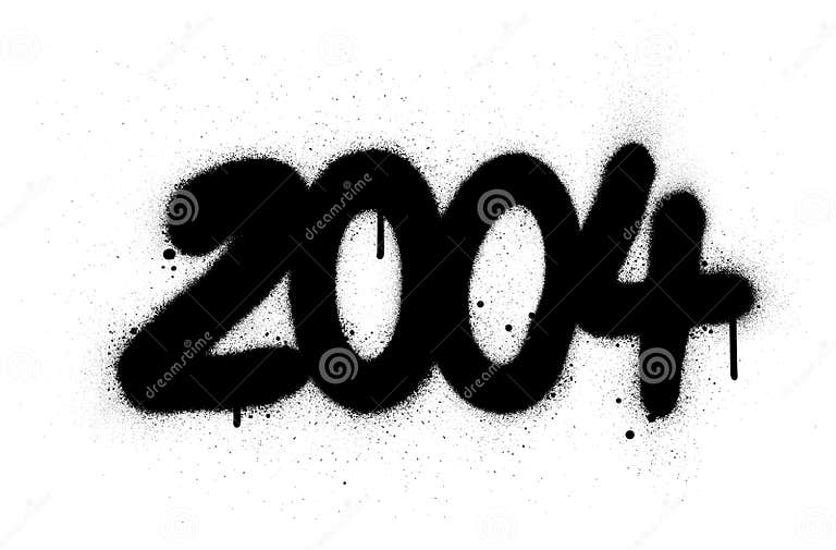 Graffiti Number 2004 Sprayed in Black Over White Stock Vector ...