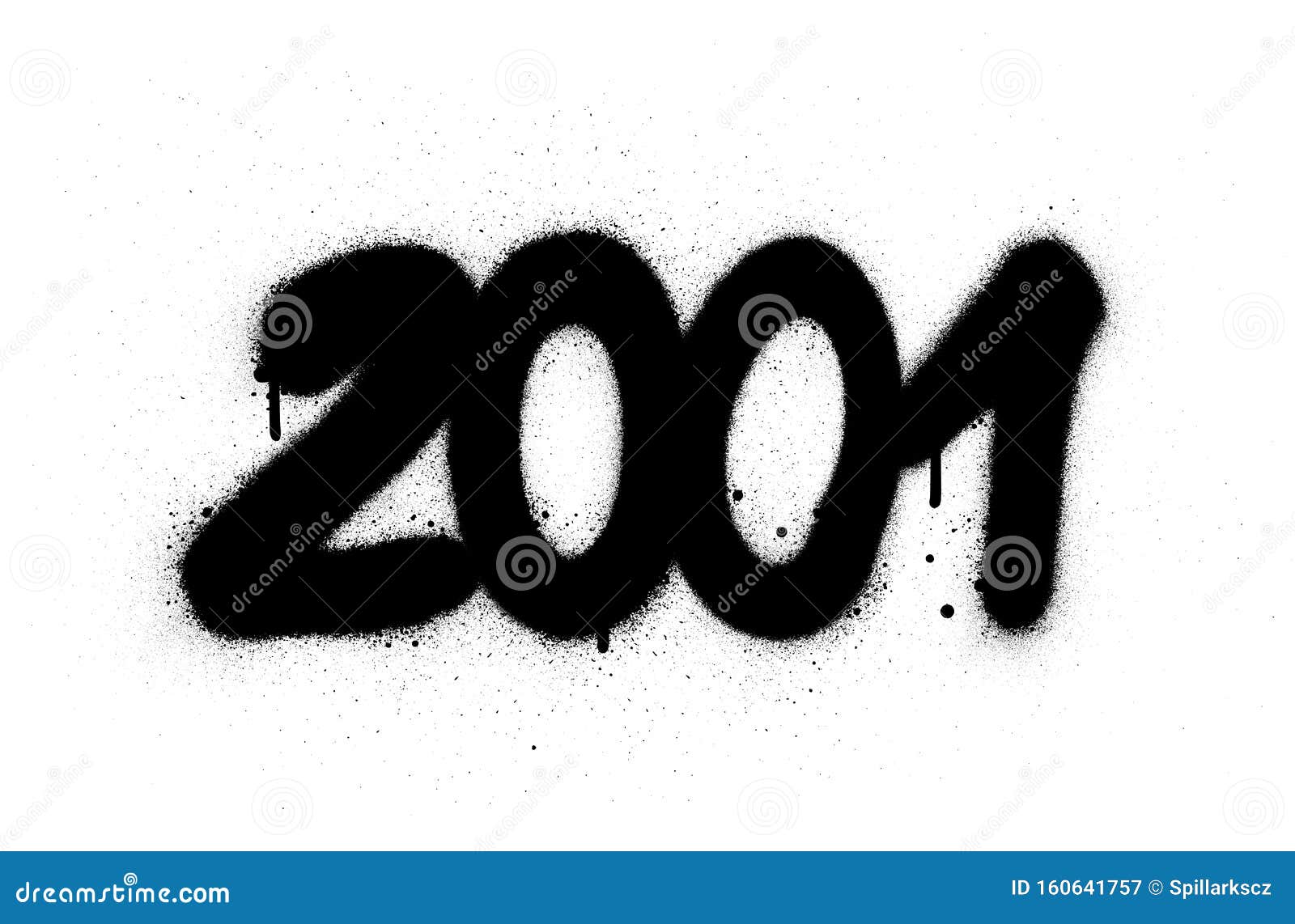 Graffiti Number 2004 Sprayed In Black Over White Vector Illustration ...