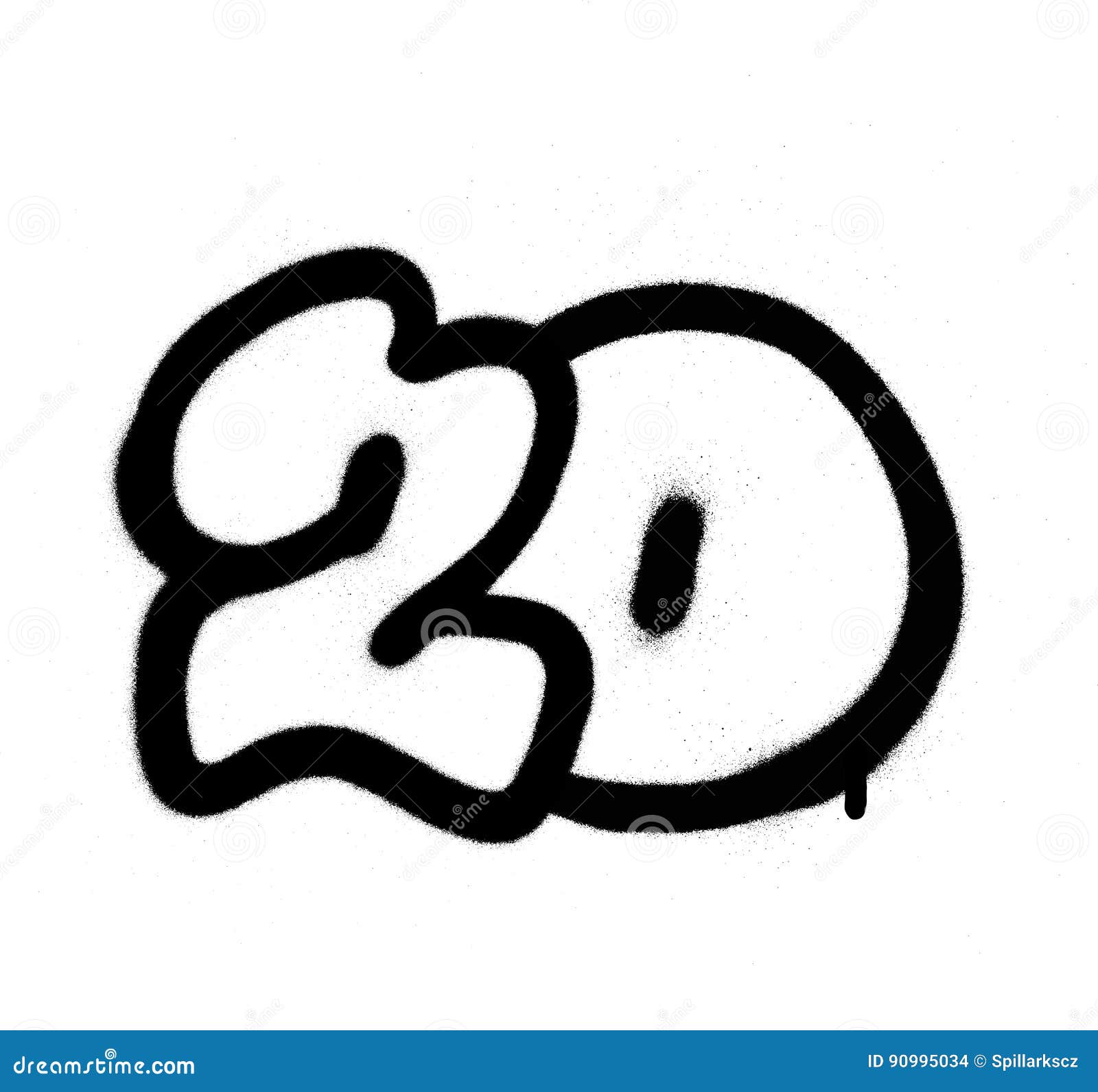 Graffiti Number 2004 Sprayed In Black Over White Vector Illustration ...