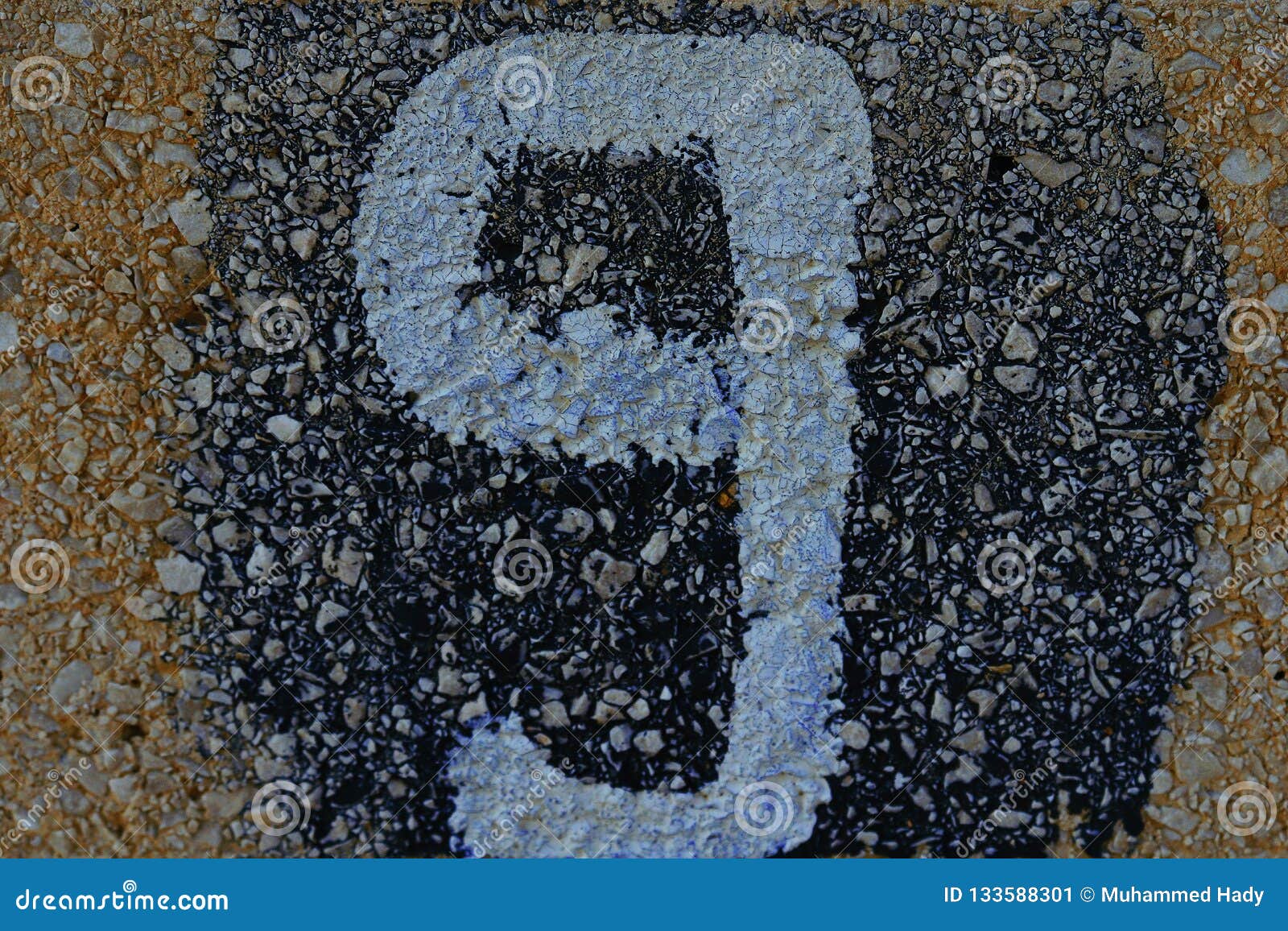 Graffiti of a Number 9 on a Wall Stock Image - Image of spray, asphalt ...