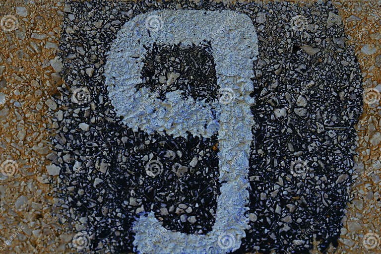 Graffiti of a Number 9 on a Wall Stock Image - Image of spray, asphalt ...