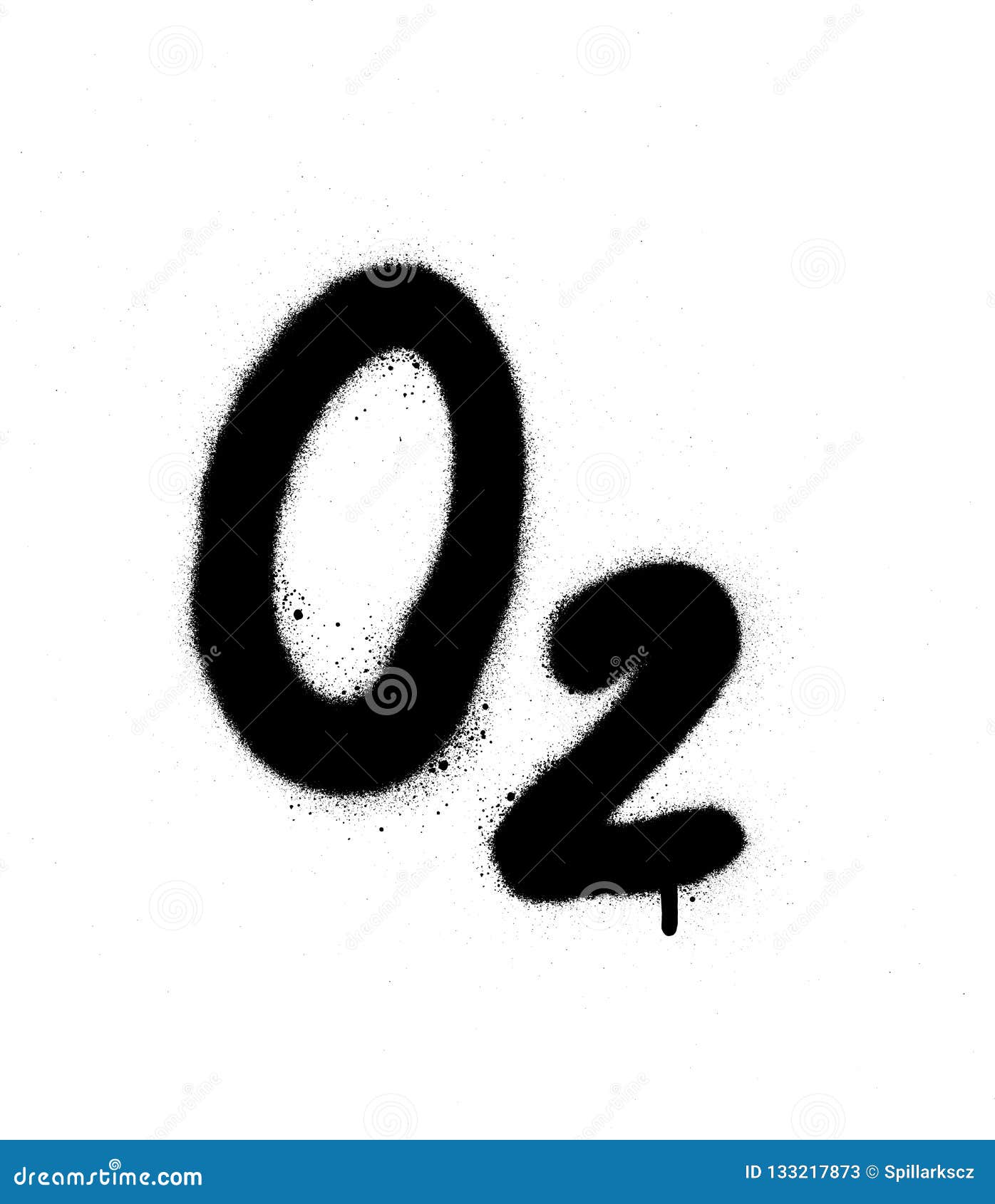 Graffiti O2 Oxygen Formula Sprayed in Black Over White Stock Vector ...