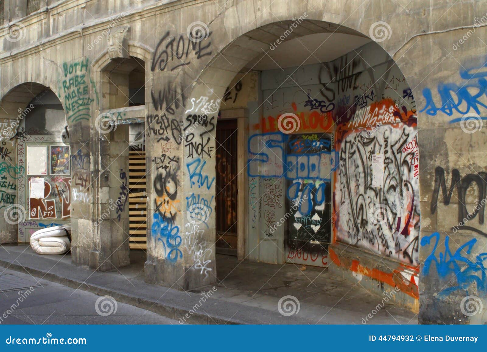 Graffiti on Old Building, Geneva, Switzerland Editorial Photography ...