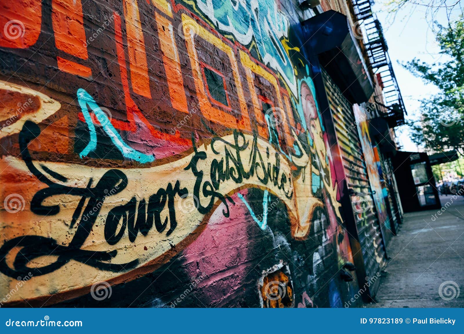 Graffiti on a Old Building in the Lower East Side of Manhattan ...