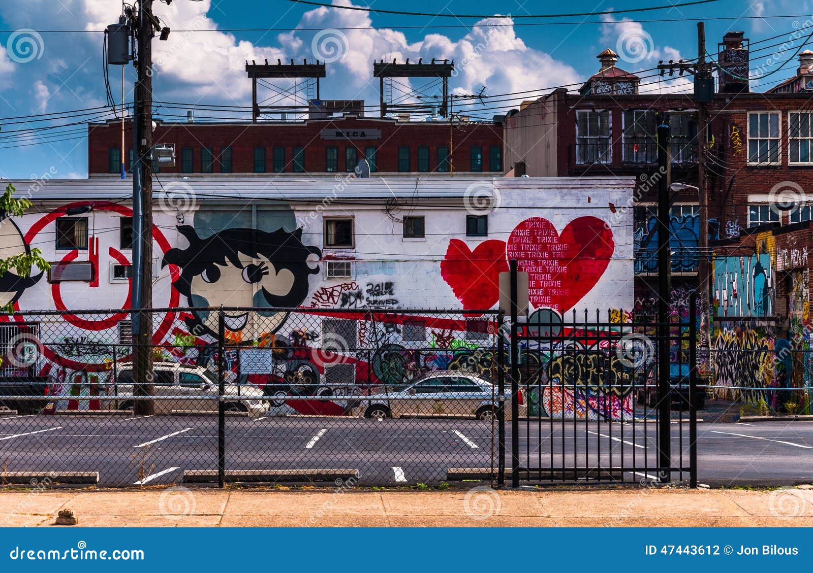 Graffiti and Old Buildings in Baltimore, Maryland. Editorial ...
