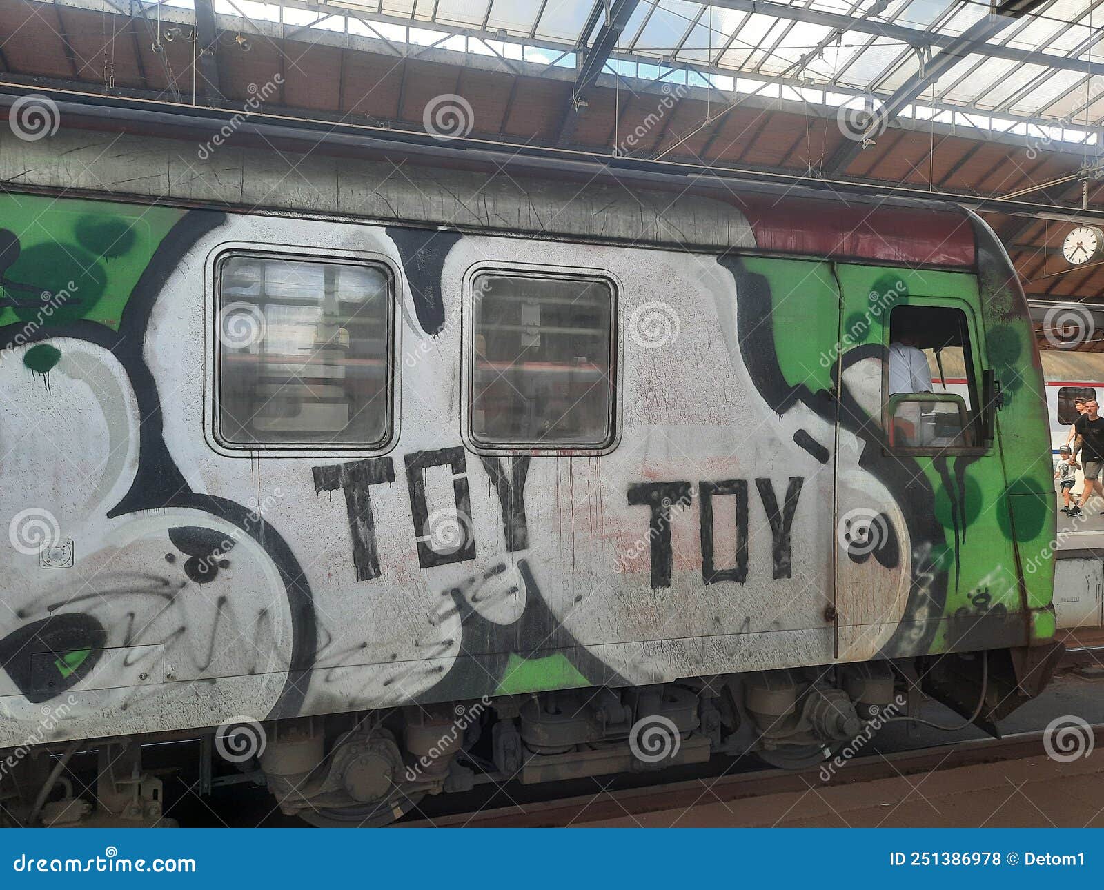 Graffiti on the Old Train Wroclaw Railstation Editorial Stock Photo ...