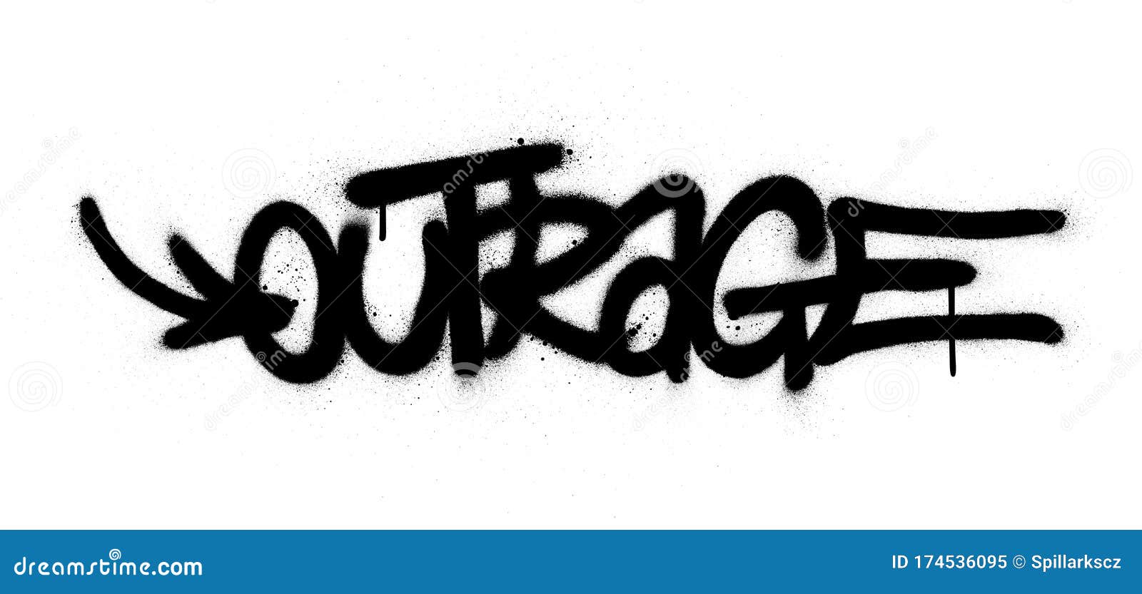 Graffiti Outrage Word Sprayed in Black Over White Stock Vector ...