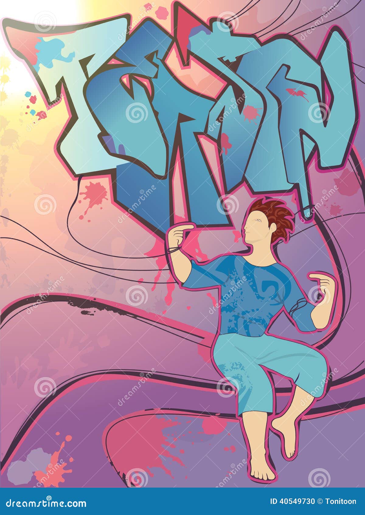 Graffiti person stock vector. Illustration of culture - 40549730