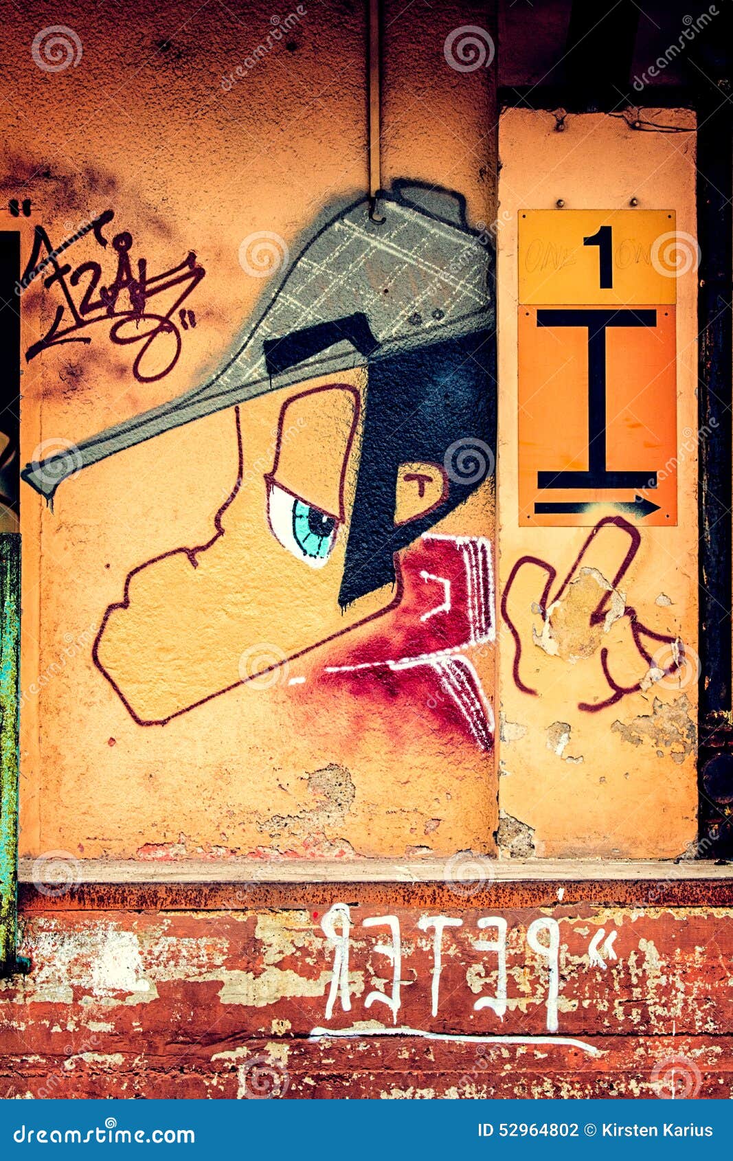 Graffiti Peter editorial photography. Image of texture - 52964802