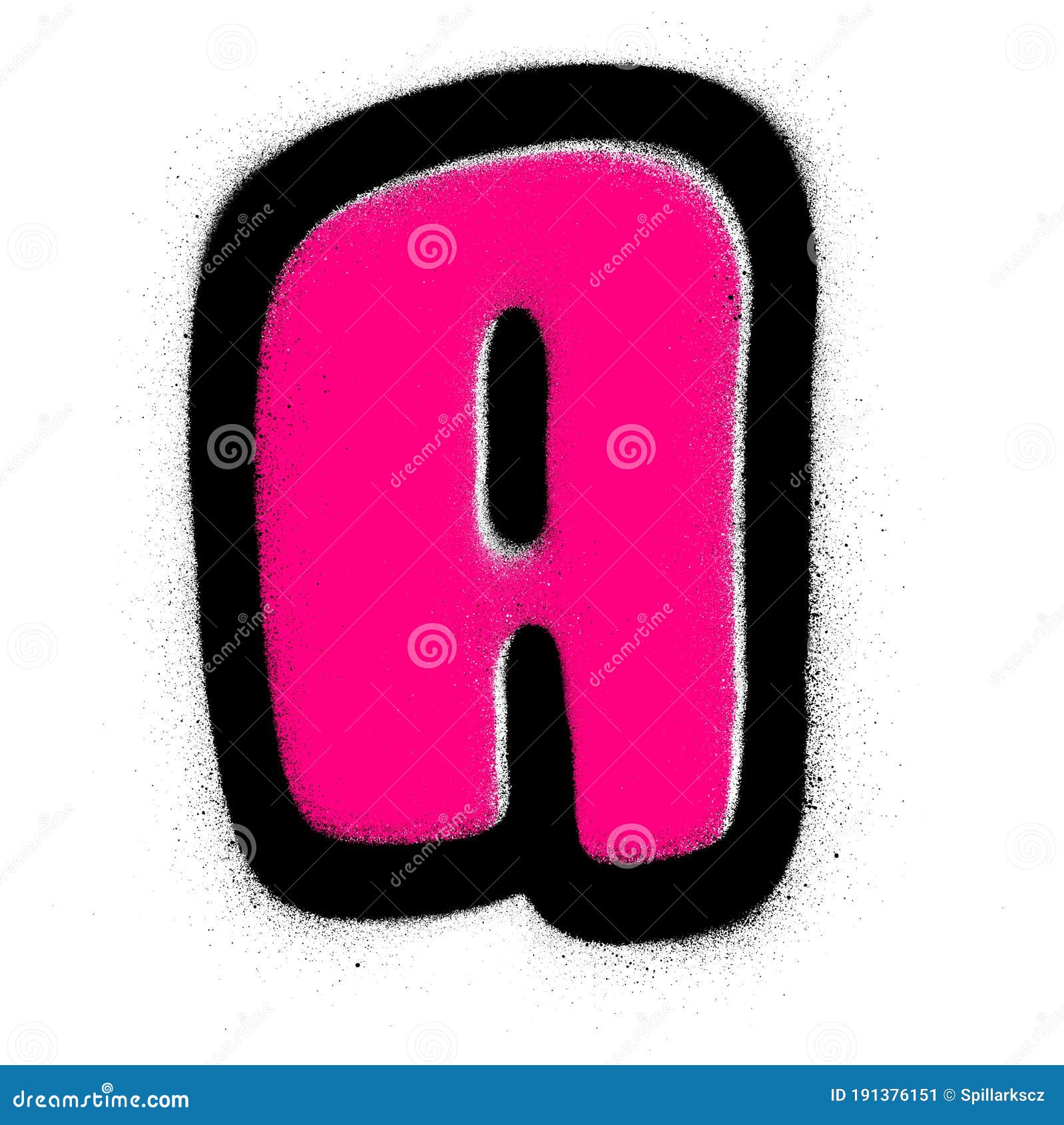 Graffiti Pink a Bubble Font Sprayed Over White Stock Vector ...
