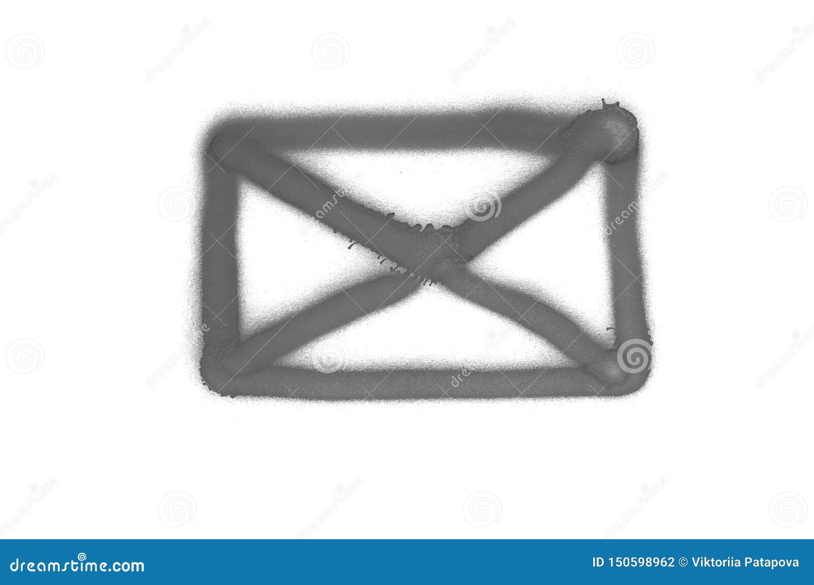 Graffiti Post Envelope Sign Sprayed on White Isolated Background Stock ...