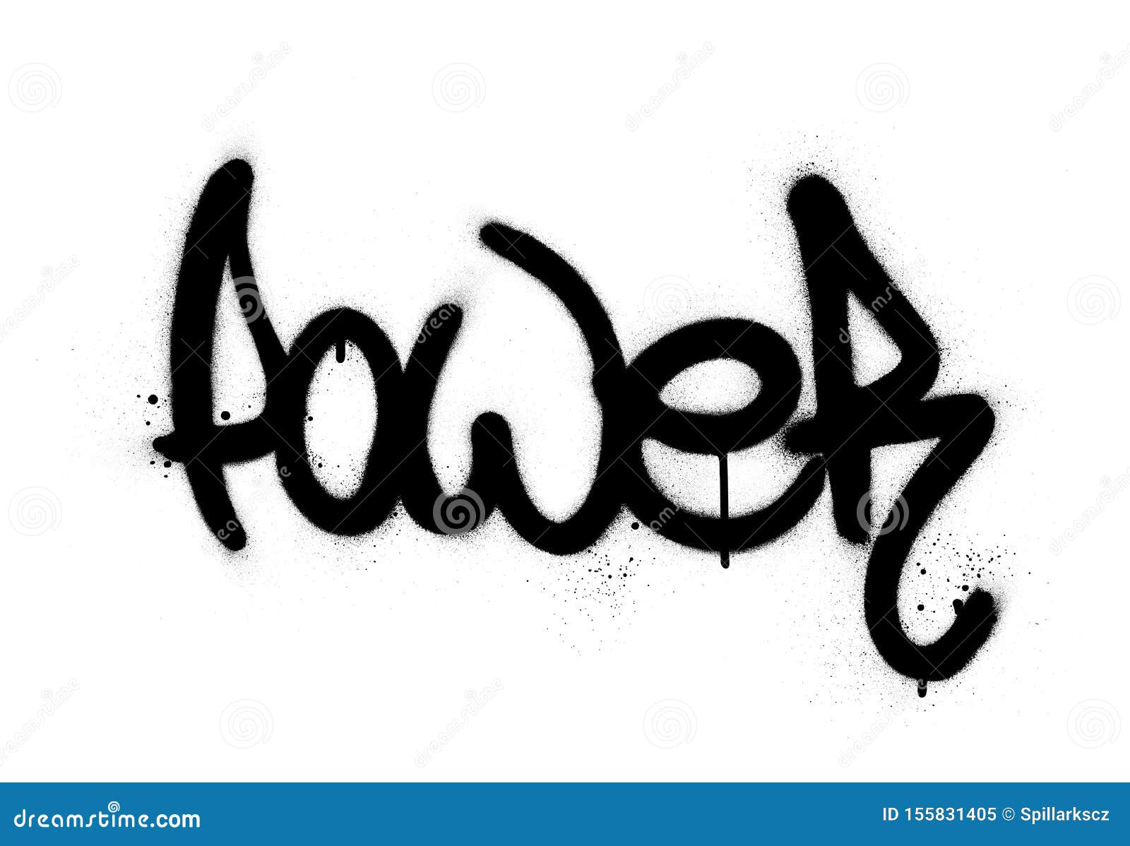Graffiti Power Word Sprayed in Black Over White Stock Vector ...