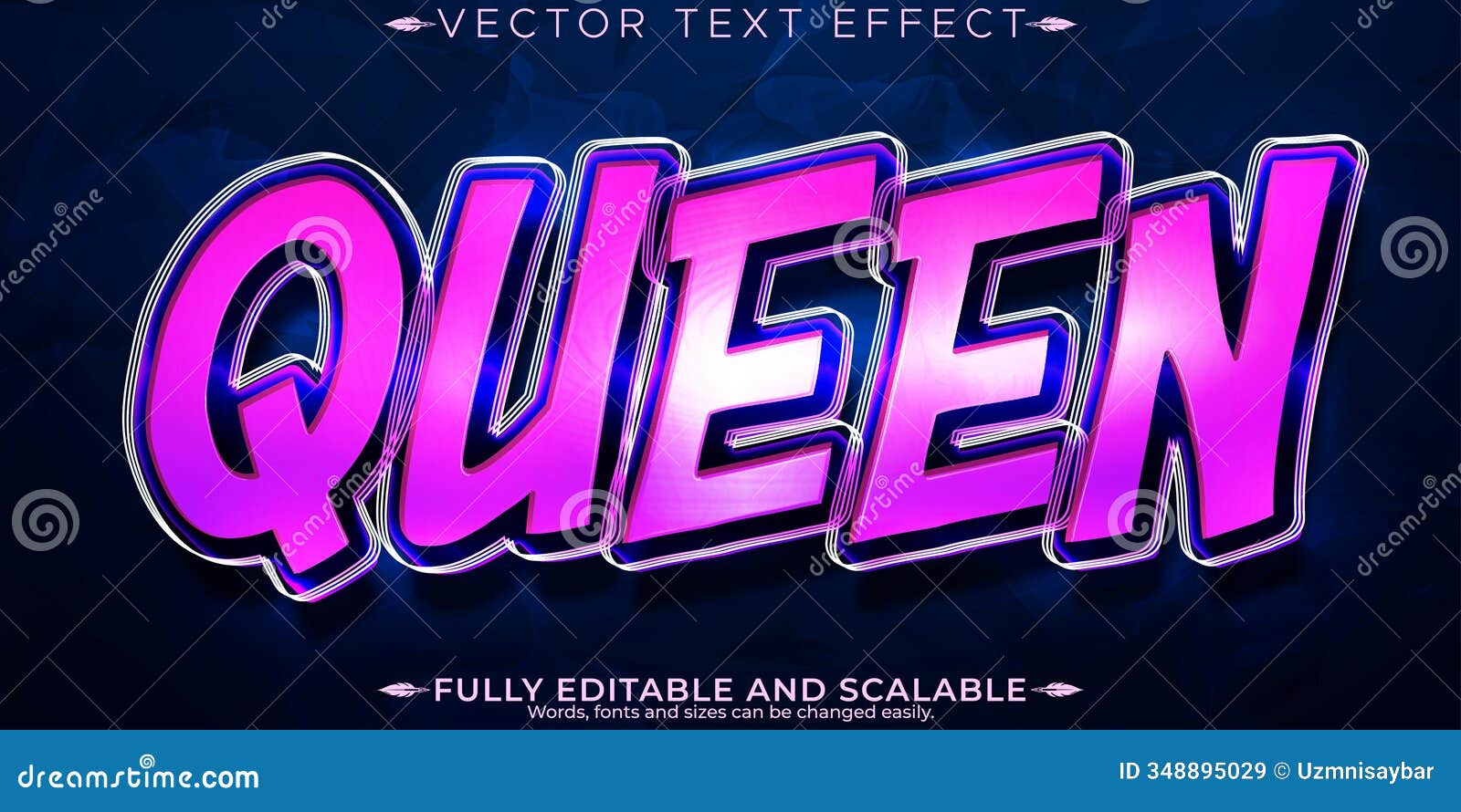 Graffiti Queen Text Effect, Editable Spray and Drip Text Style Stock ...