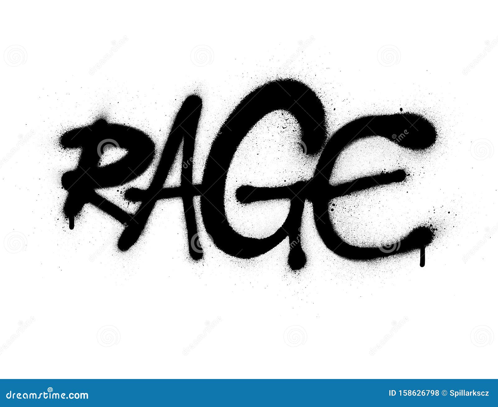 Graffiti Rage Word Font Sprayed in Black on White Stock Vector ...
