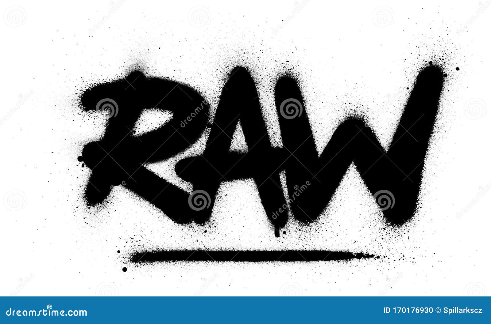 Graffiti Raw Word Sprayed in Black Over White Stock Vector ...
