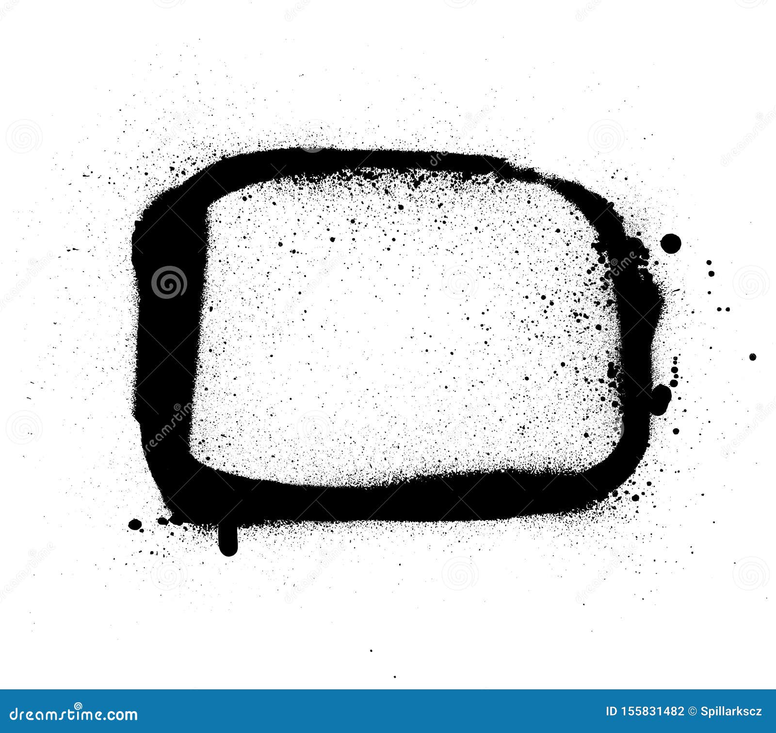 Graffiti Rectangle Frame Design Element in Black Over White Stock ...