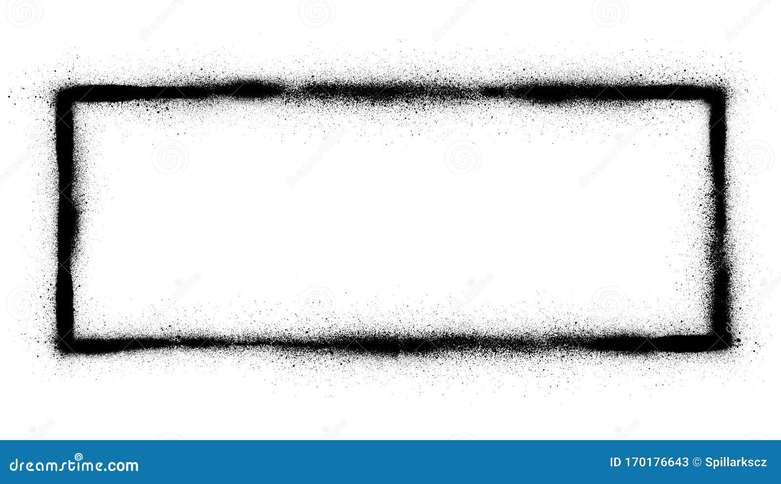 Graffiti Rectangle Frame Sprayed In Black Over White Cartoon Vector ...