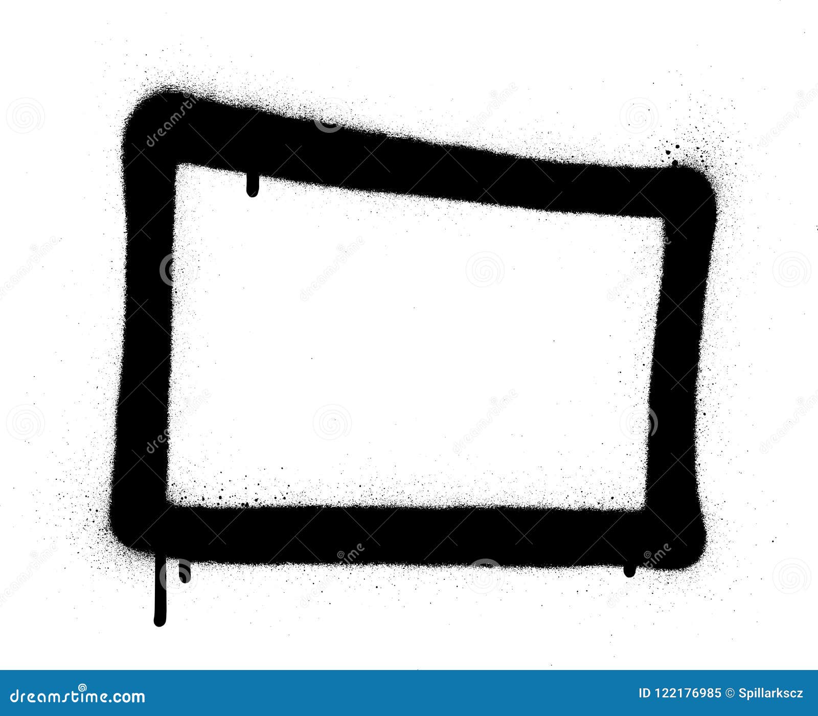 Graffiti Rectangle Grunge Frame in Black Over White Stock Vector ...