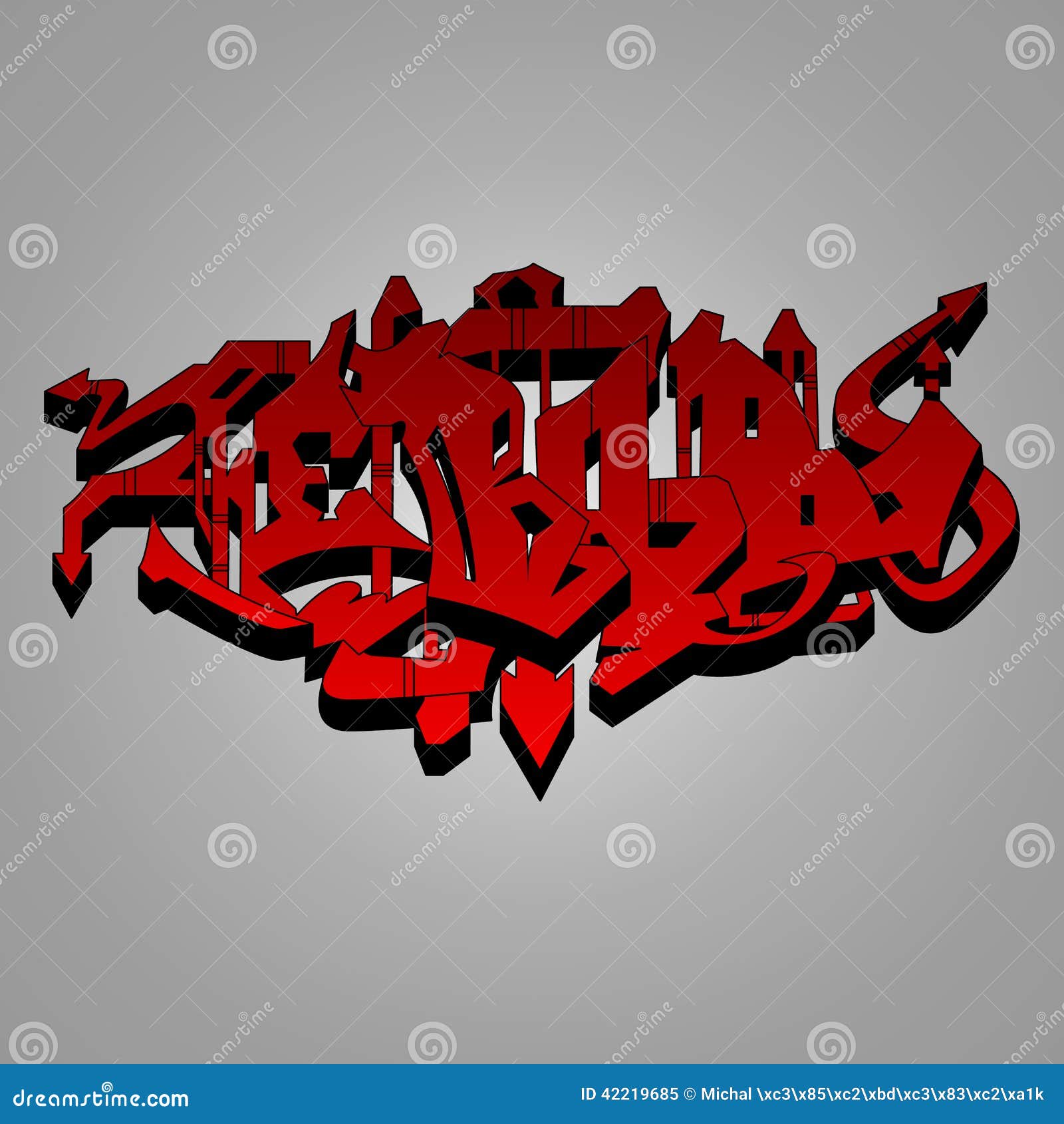 Graffiti - Red and Black Wild Style Illustration Stock Vector ...