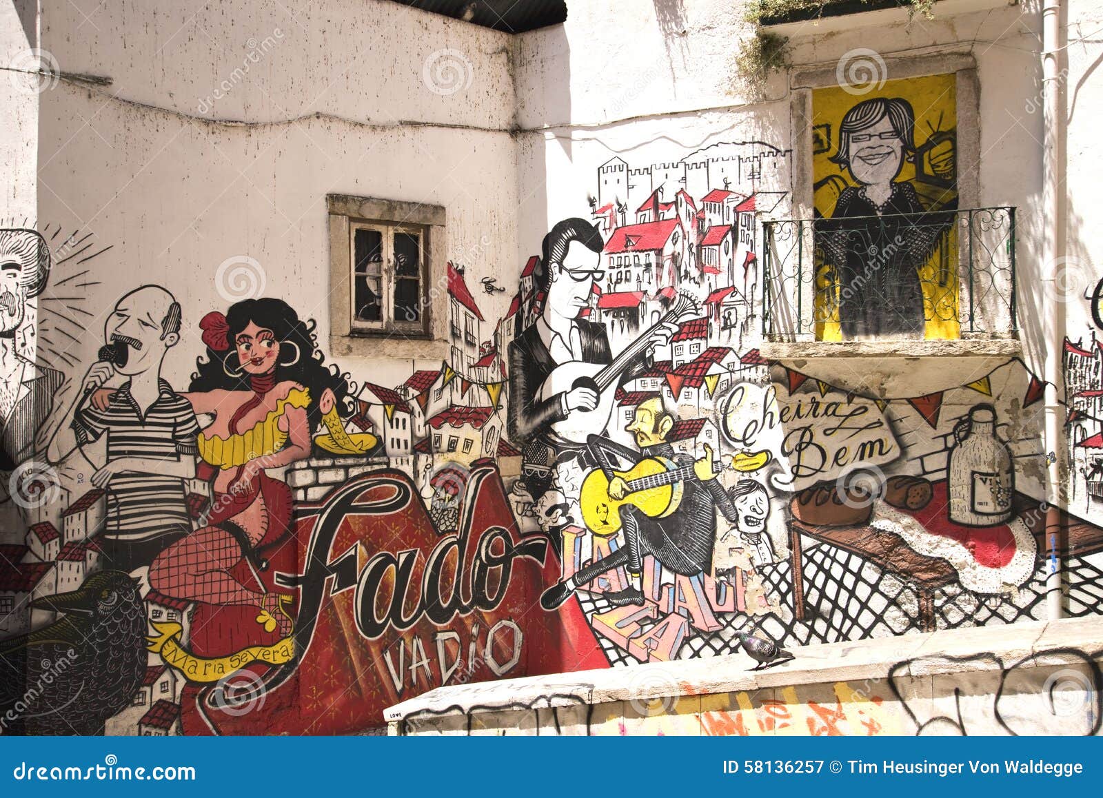 Graffiti Representation of Typical Portuguese Fado Editorial ...