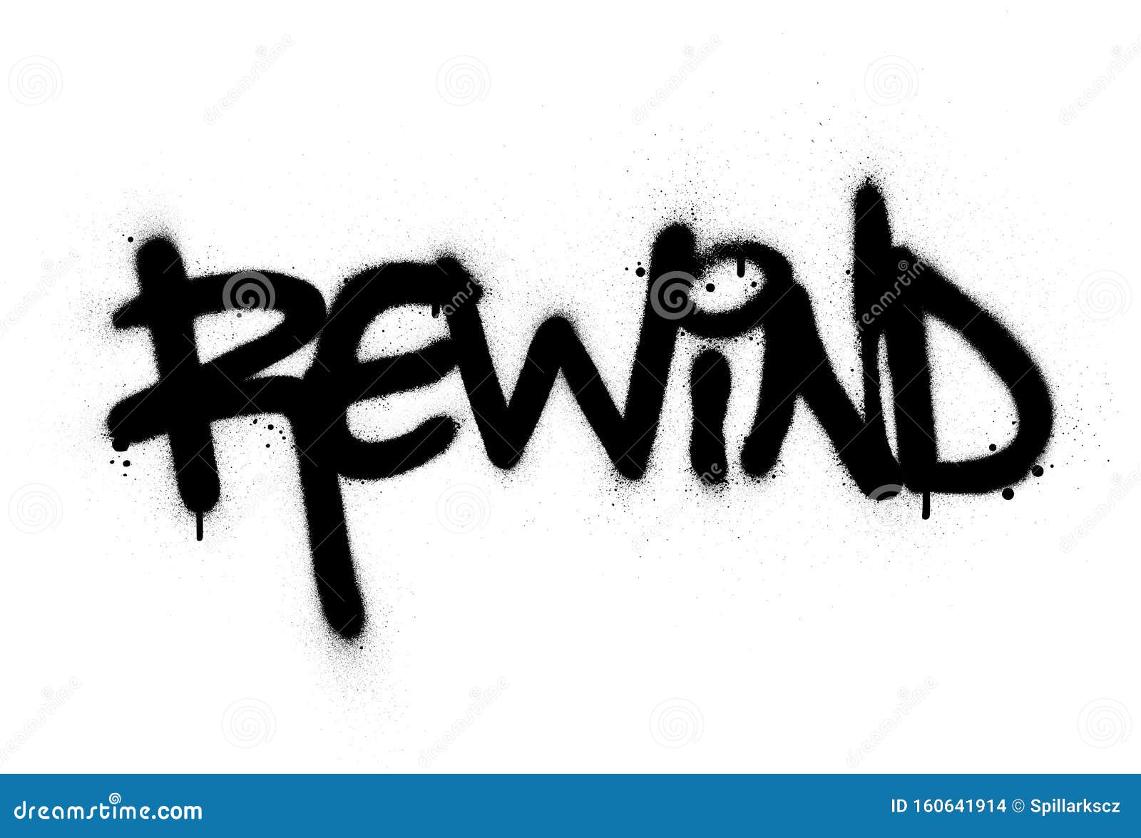 Graffiti Rewind Word Sprayed in Black Over White Stock Vector ...