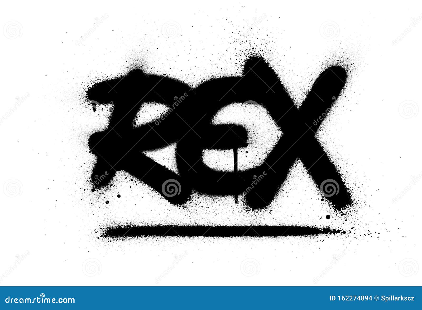 Graffiti Rex Word Sprayed in Black Over White Stock Photo - Image of ...