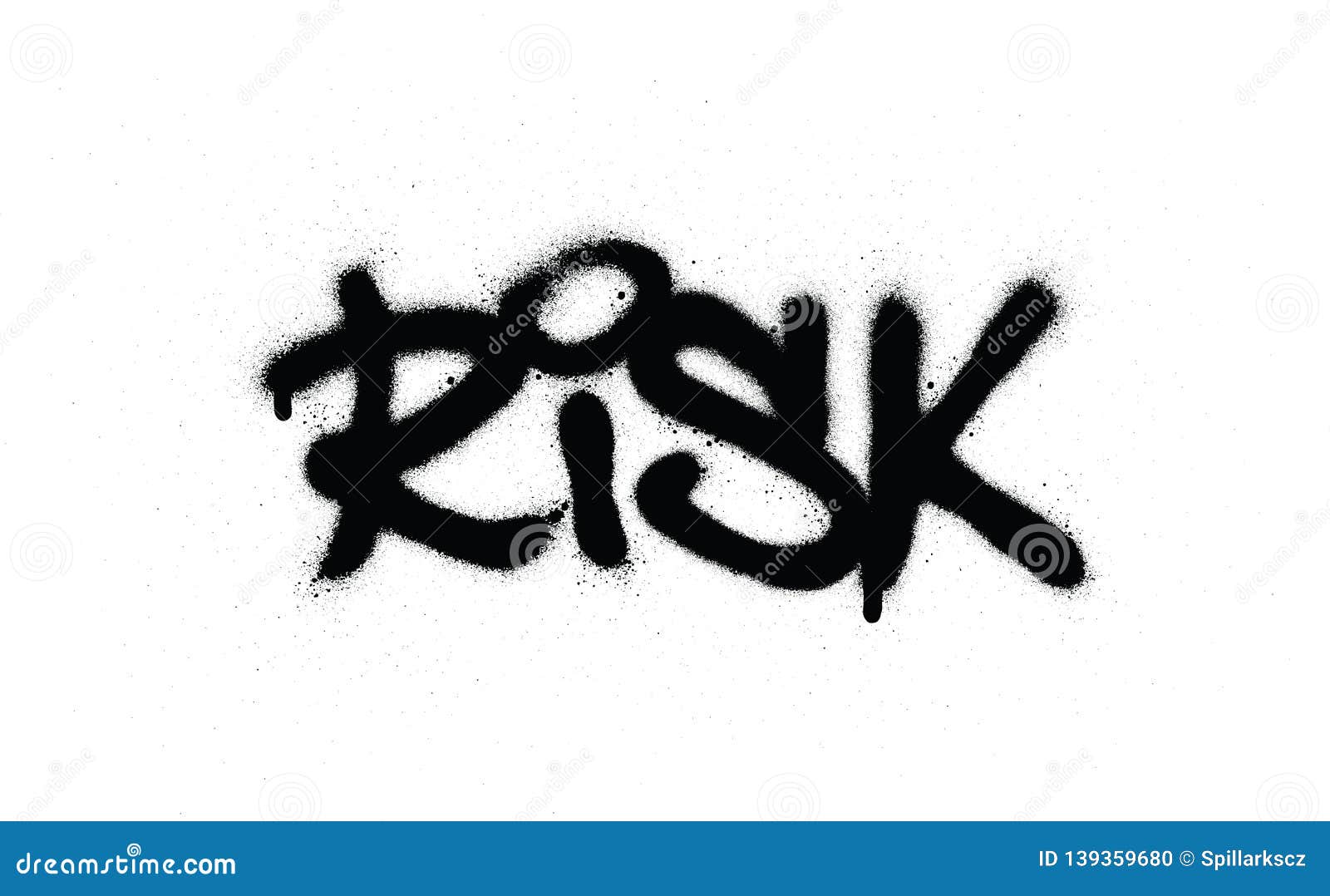 Graffiti Risk Word Sprayed in Black Over White Stock Vector ...